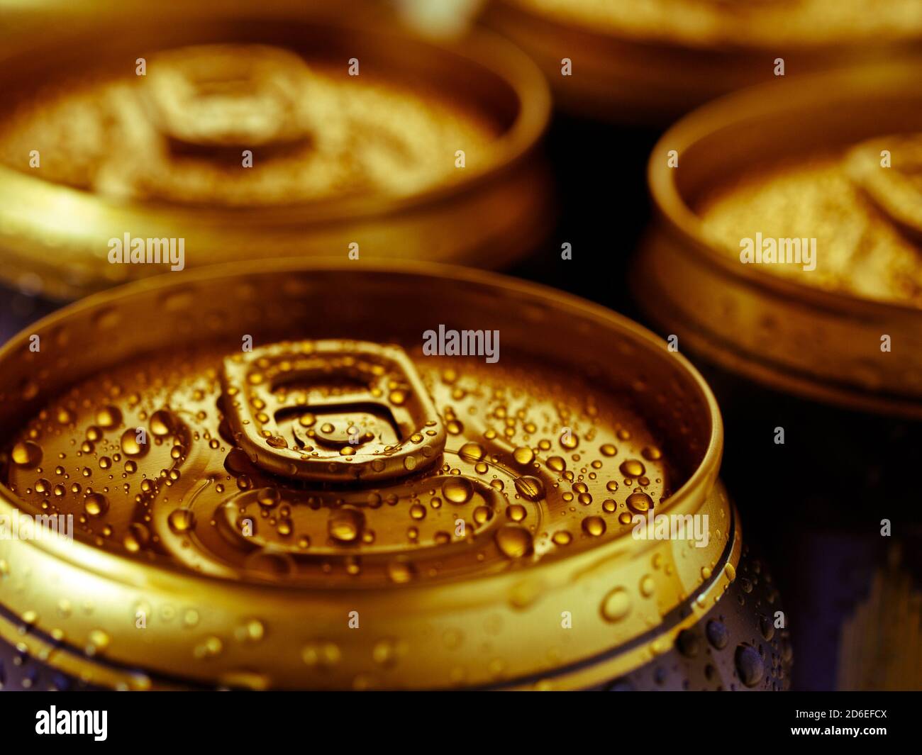 Top part of beer cans, close up view Stock Photo - Alamy