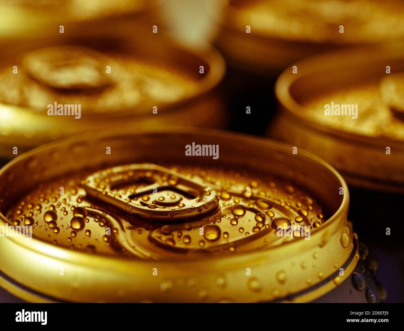 Top part of beer cans, close up view Stock Photo - Alamy