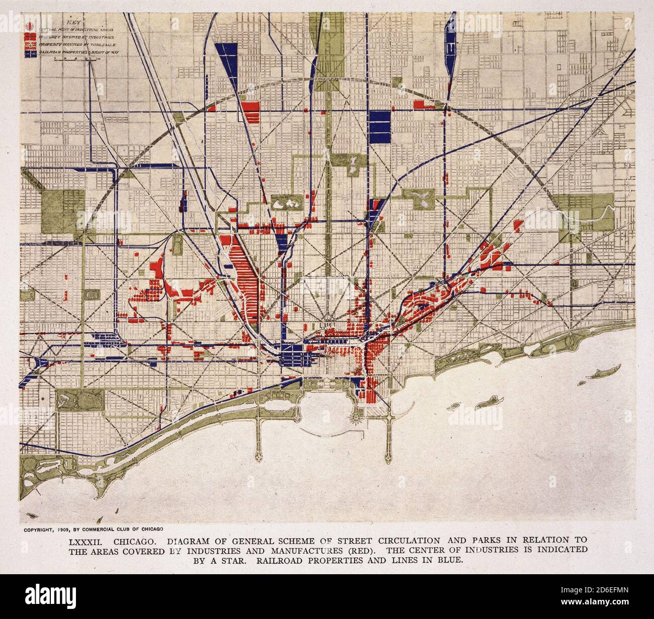 Diagram of general scheme of street circulation and parks in relation ...