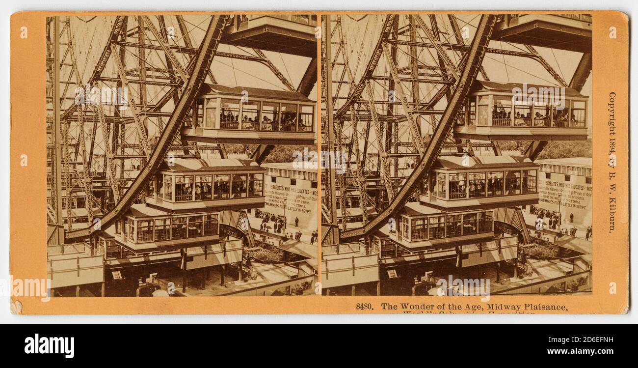 Ferris wheel carriages at the World's Columbian Exposition, Chicago ...
