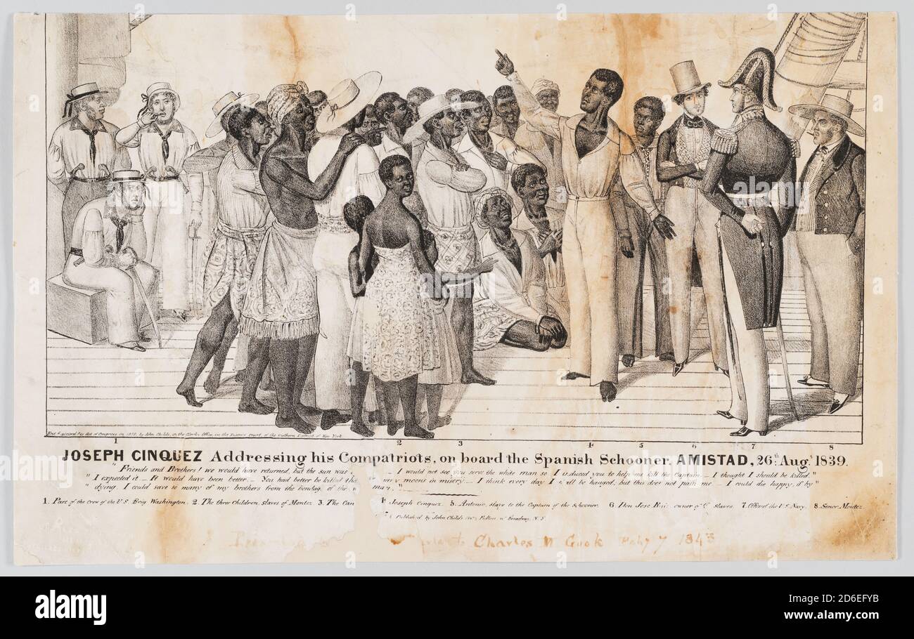 Joseph Cinquez Addressing His Compatriots on Board the Spanish Schooner ...