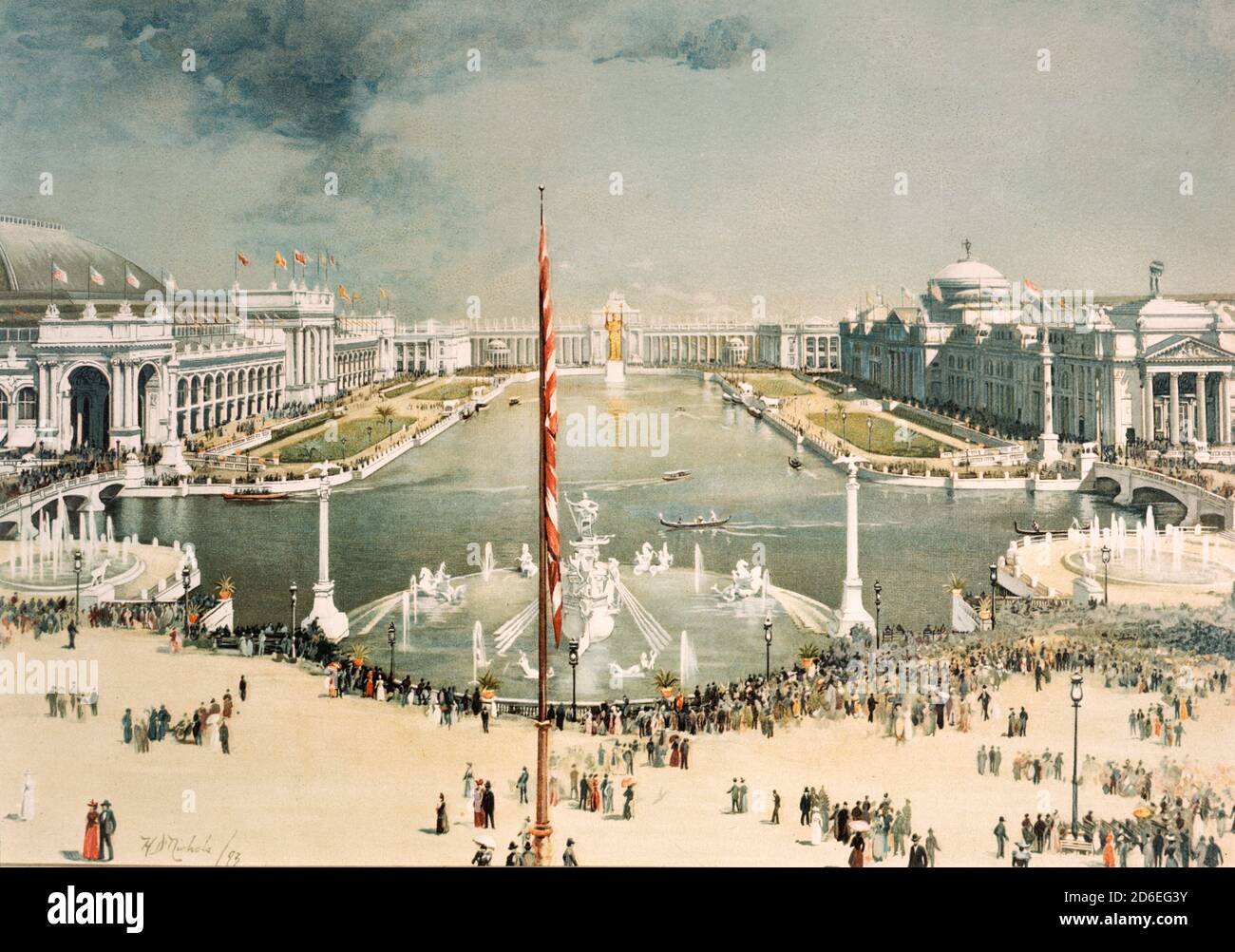 Painting of the World's Columbian Exposition, looking east from ...