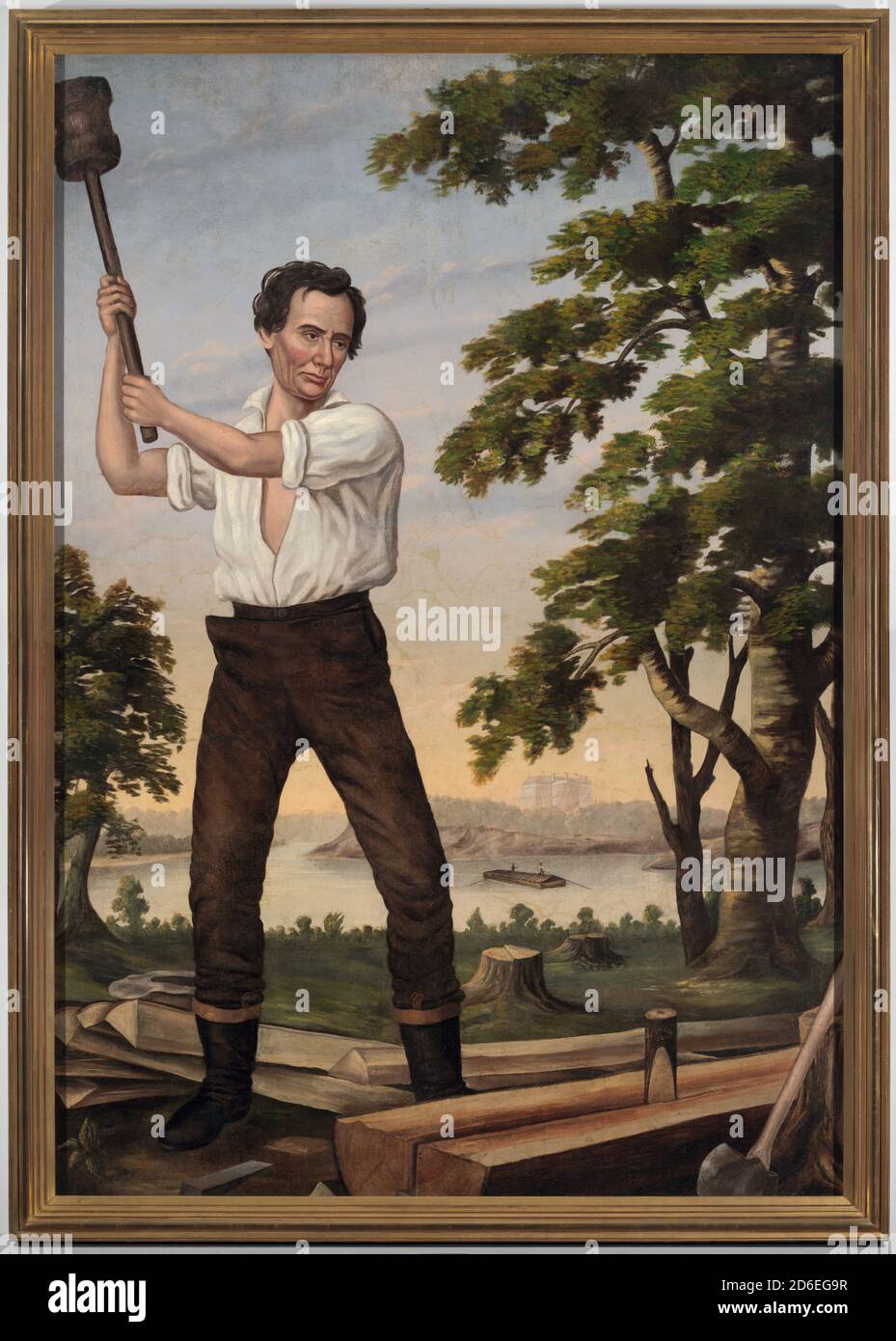 Portrait of Abraham Lincoln titled The Railsplitter by artist Chambers ...