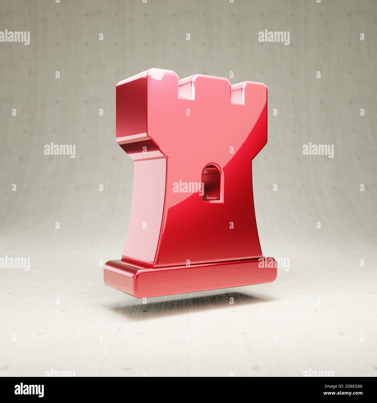 Chess Rook icon. Gold glossy Chess Rook symbol isolated on white ...