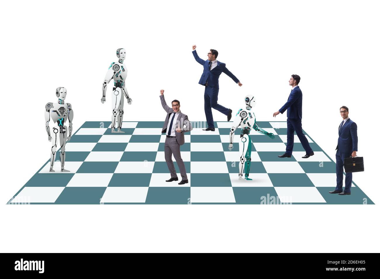 Concept of rivalry between robots and the humans Stock Photo - Alamy