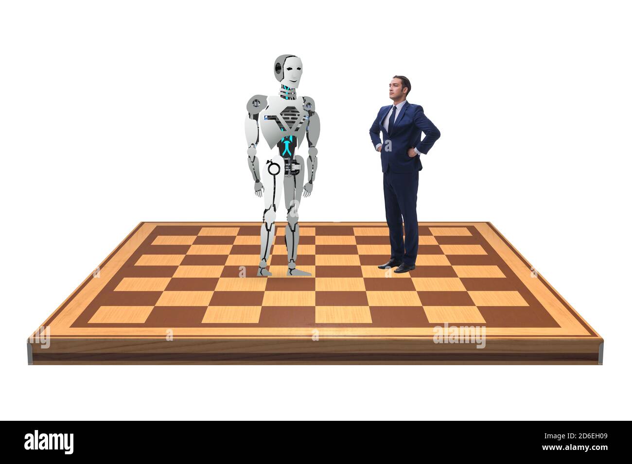 Concept of rivalry between robots and the humans Stock Photo - Alamy