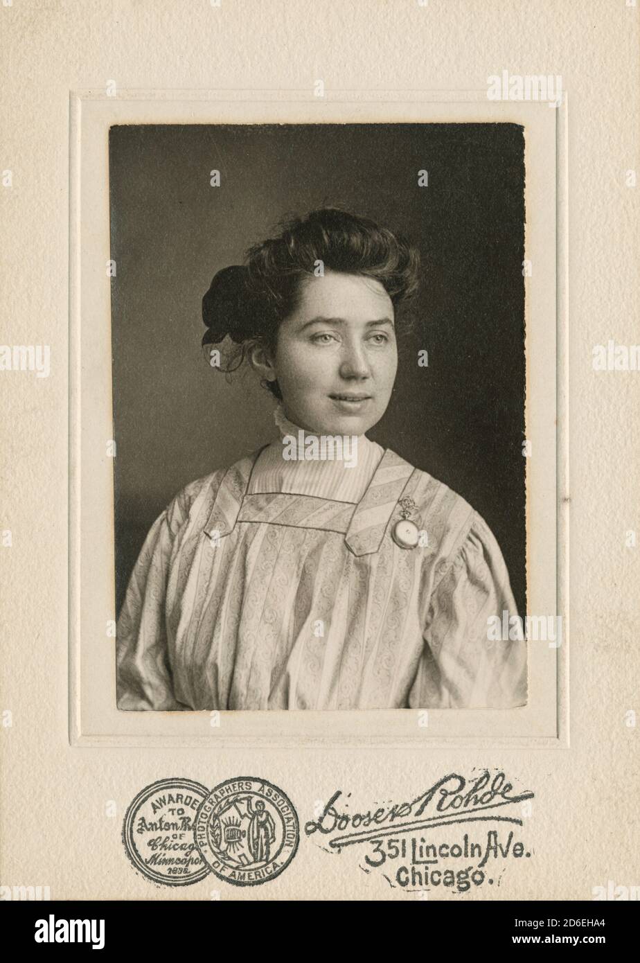 Portrait of Agnes Nestor as a young woman, Chicago, Illinois Stock ...