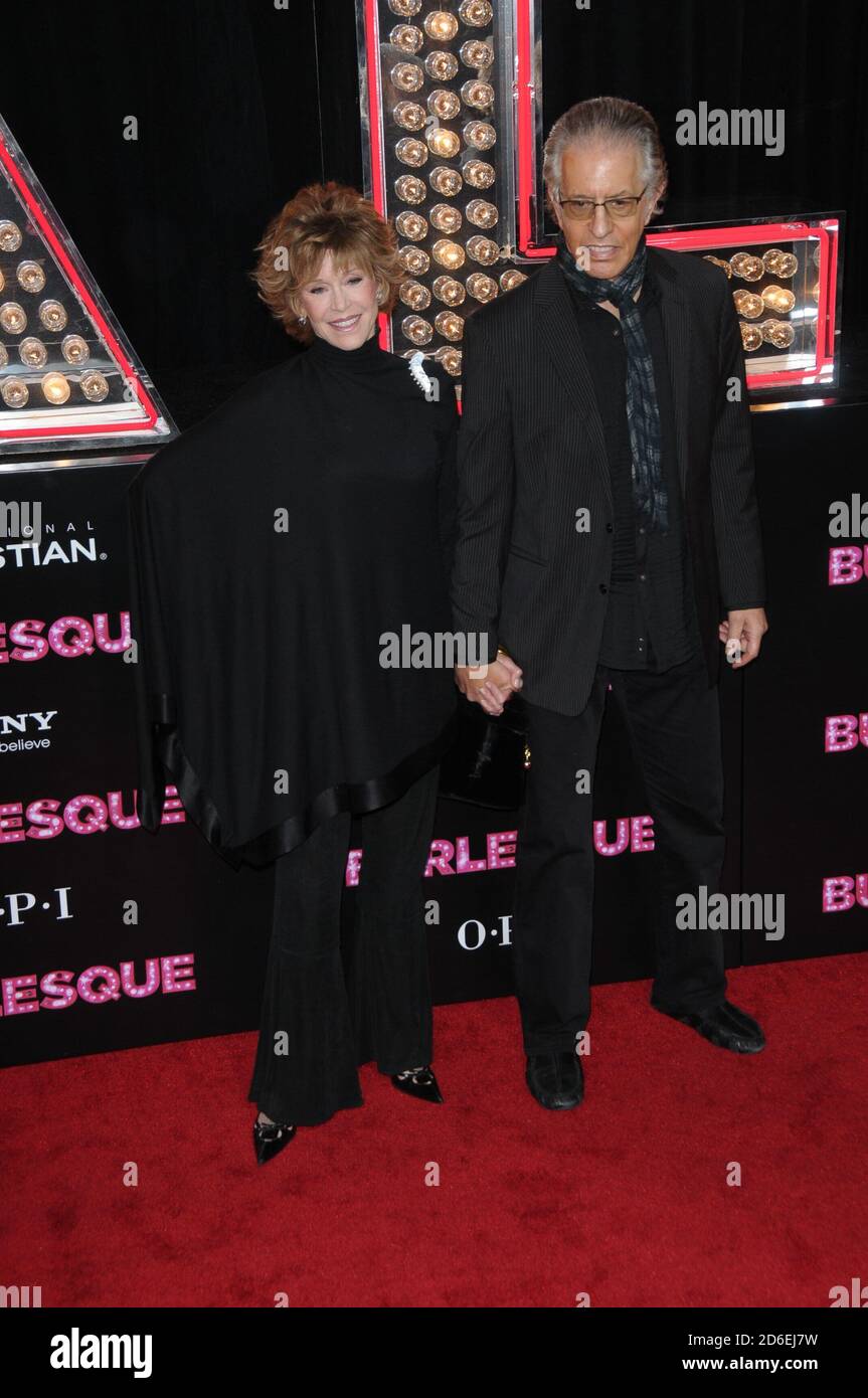 JANE FONDA & RICHARD PERRY arrivals at LA premiere of "Burlesque" at ...