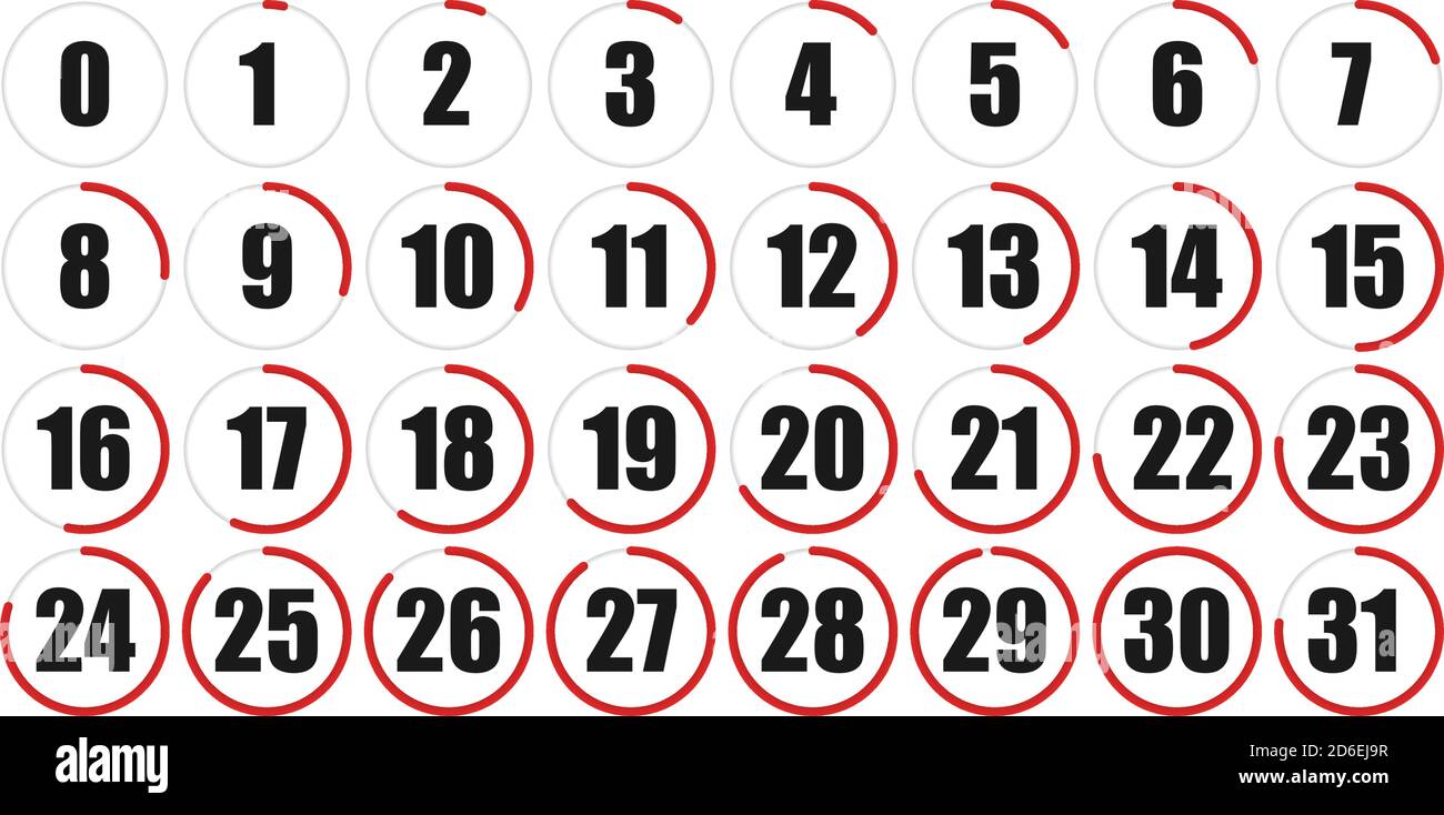 Numbers, numerals dial illustration. Time, duration and schedule ...