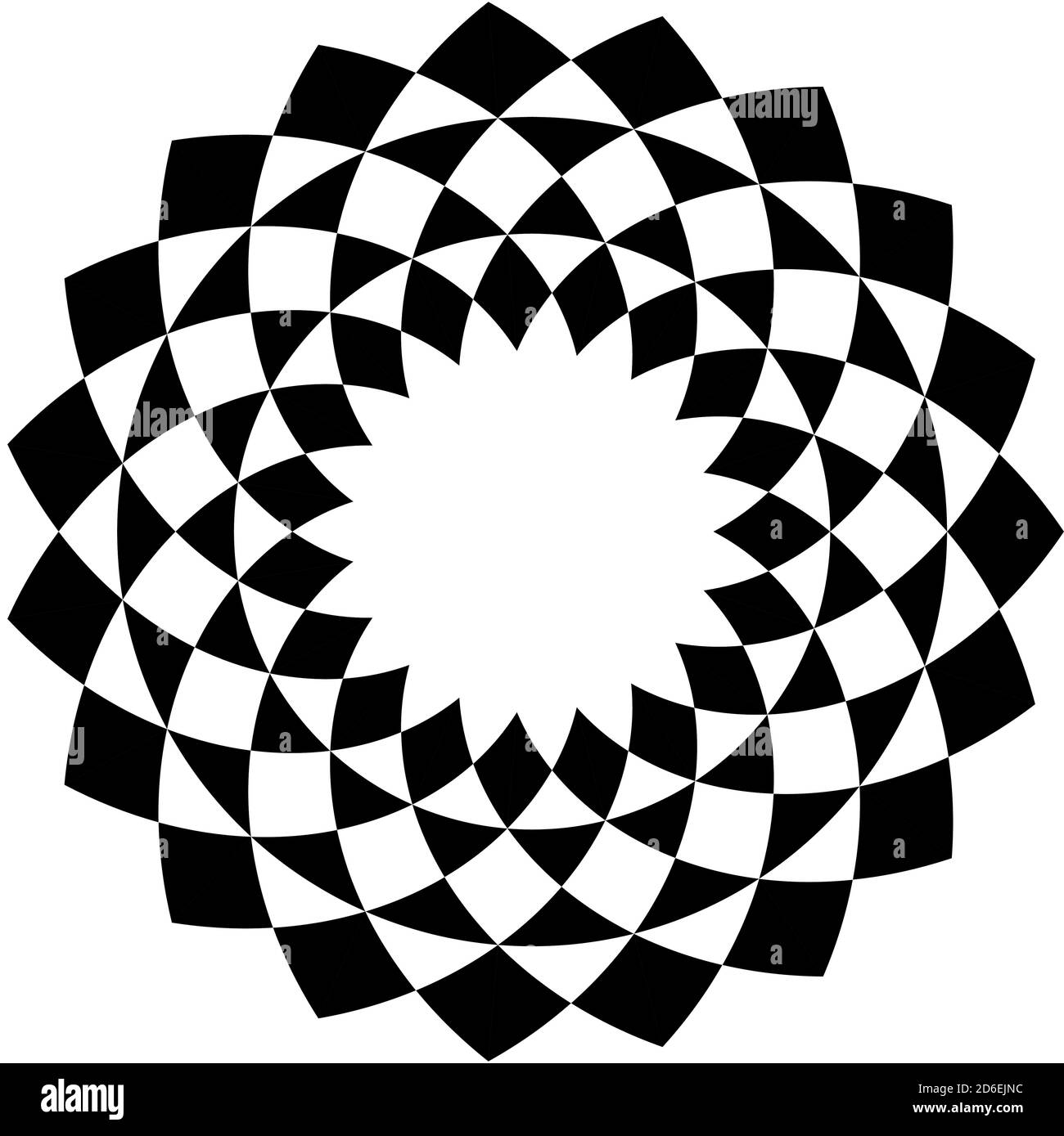 Geometric flower shape with alternating petals. Radial, radiating ...