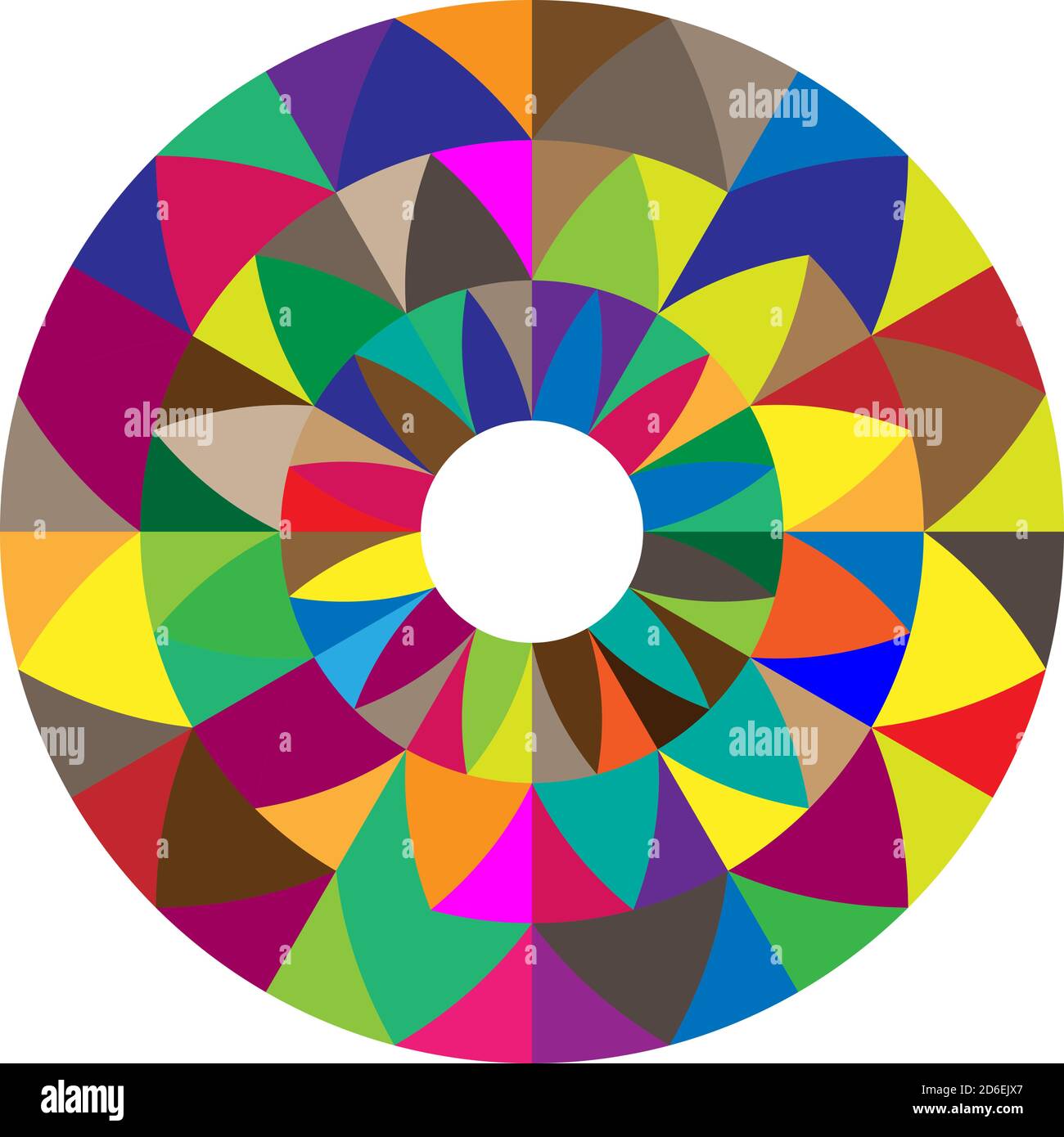 Geometric flower shape with alternating petals. Radial, radiating ...