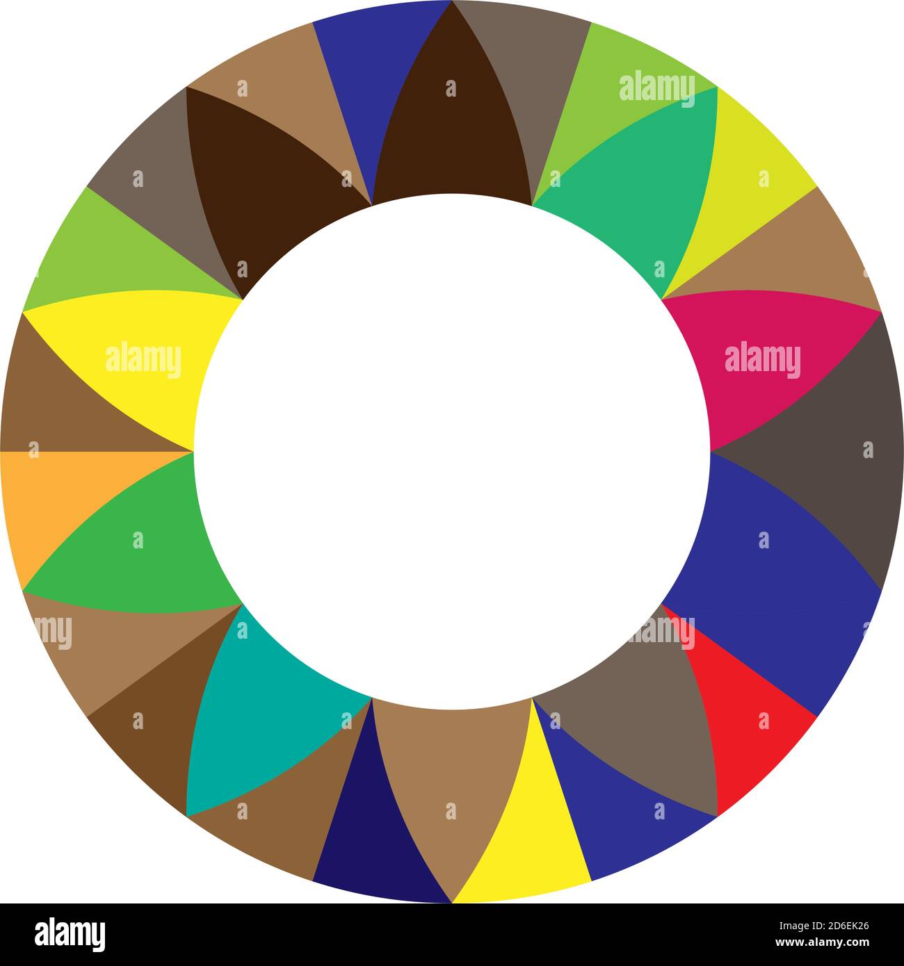 Geometric flower shape with alternating petals. Radial, radiating ...