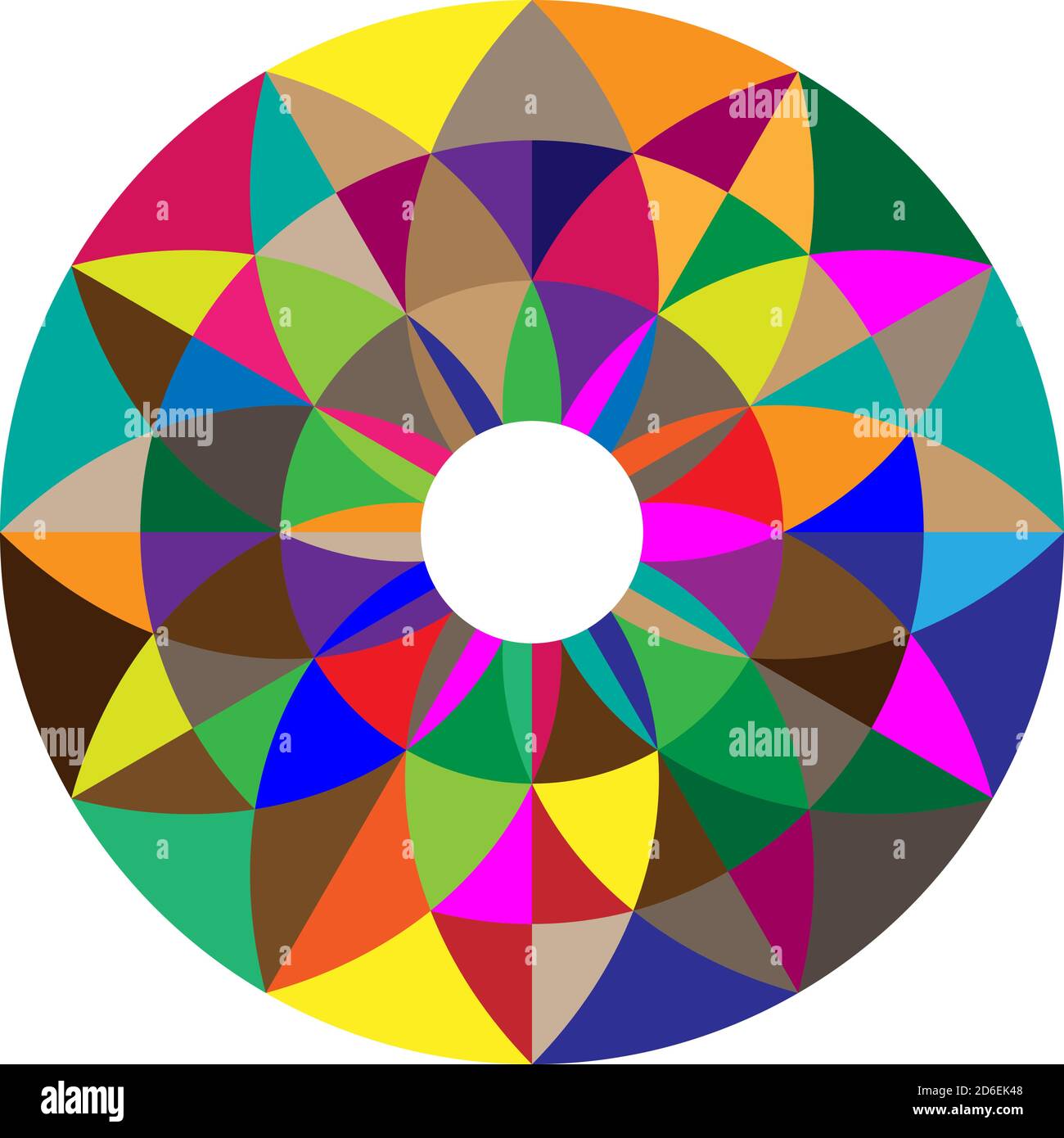Geometric flower shape with alternating petals. Radial, radiating ...