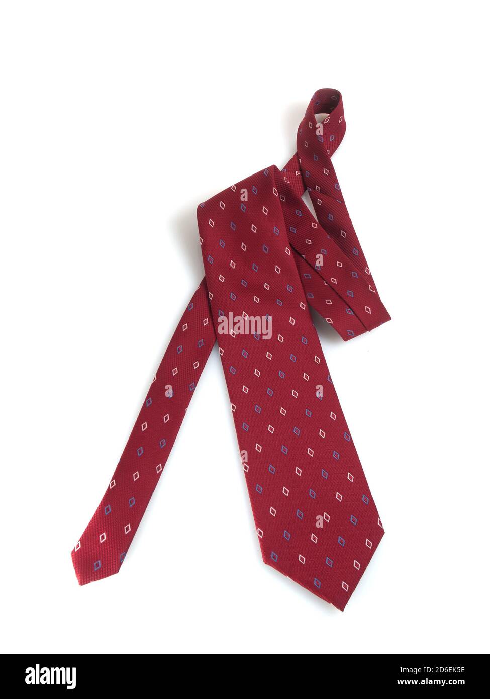 Red formal tie on white background Stock Photo - Alamy