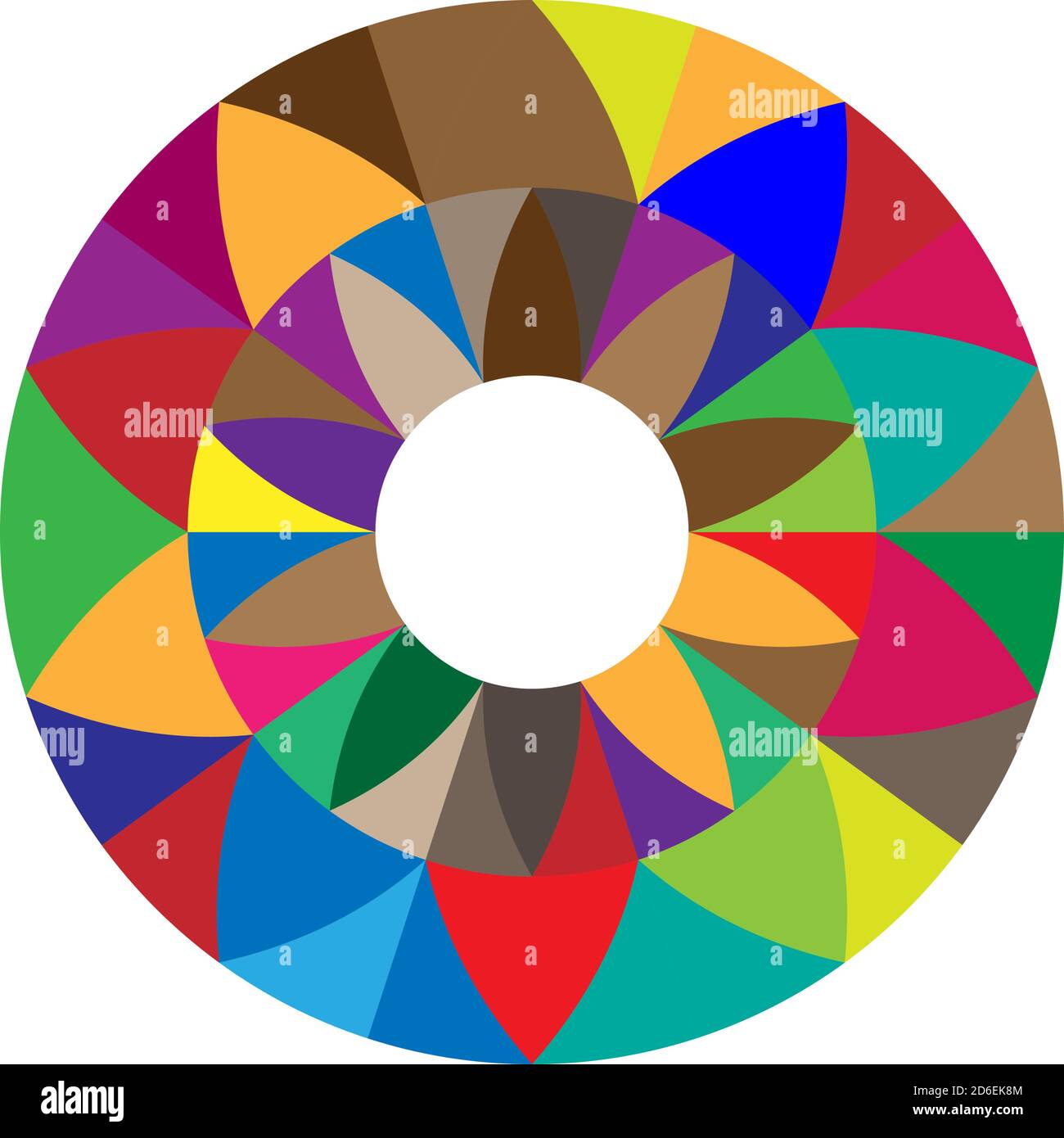 Geometric flower shape with alternating petals. Radial, radiating ...