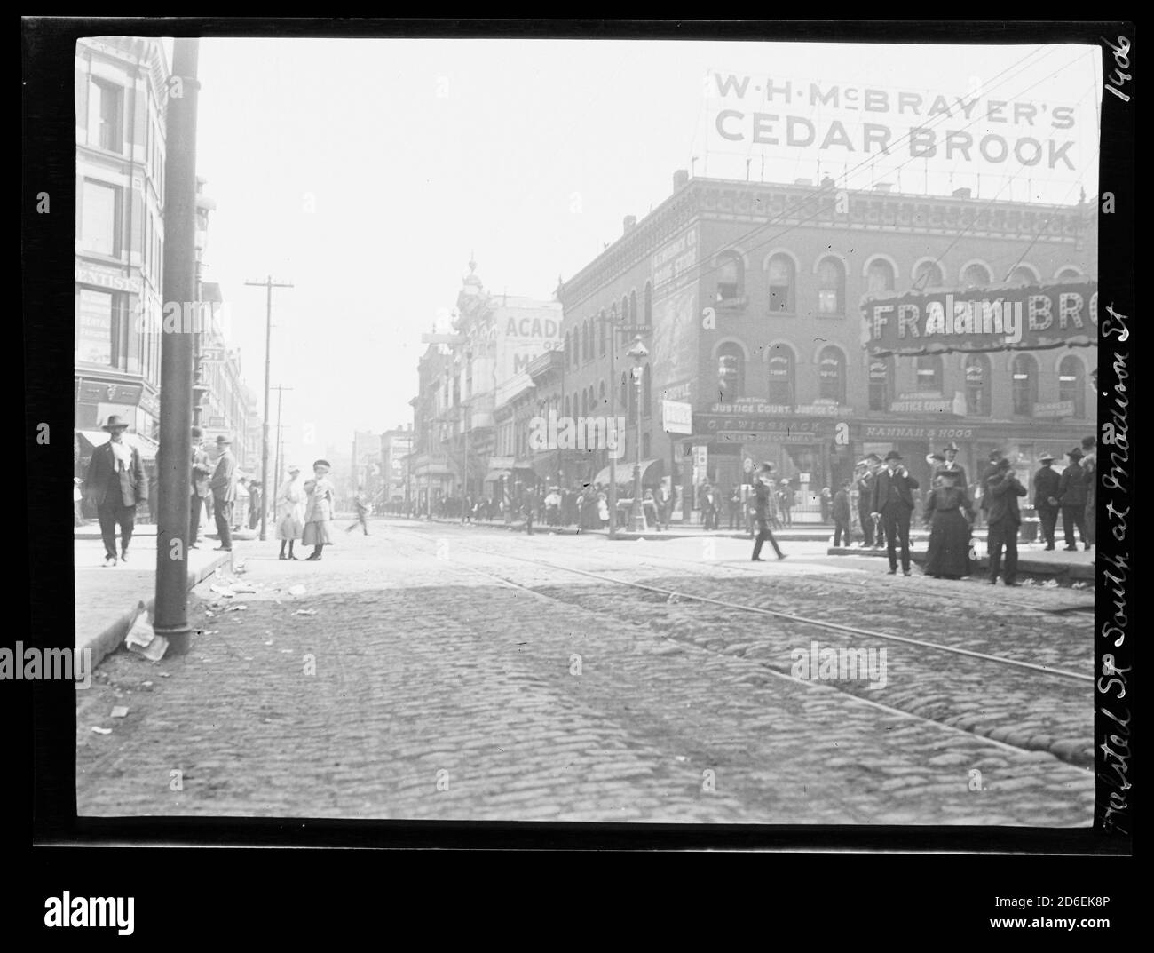 View of the south side of Halsted Street at Madison Street, Chicago ...