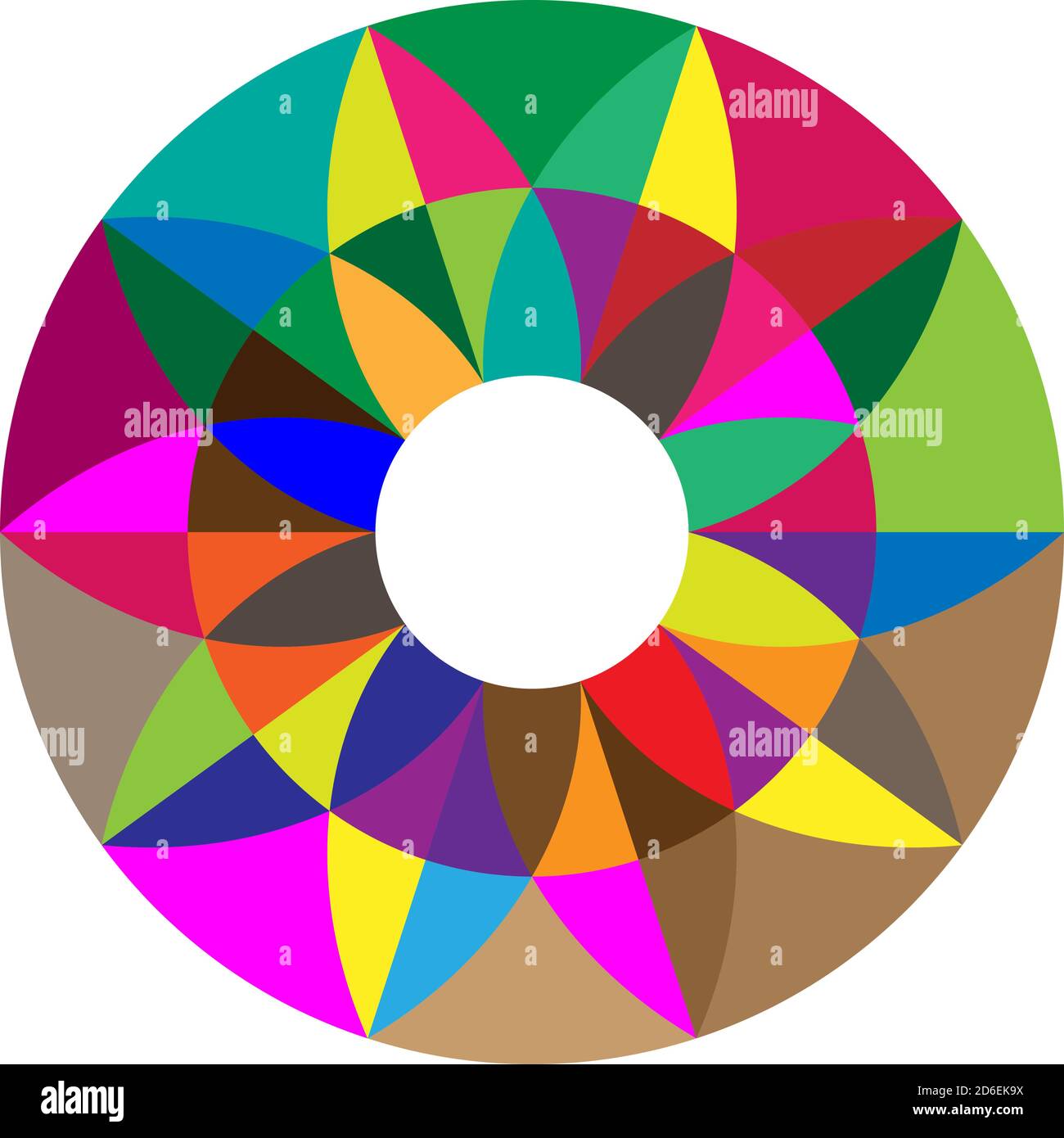 Geometric flower shape with alternating petals. Radial, radiating ...