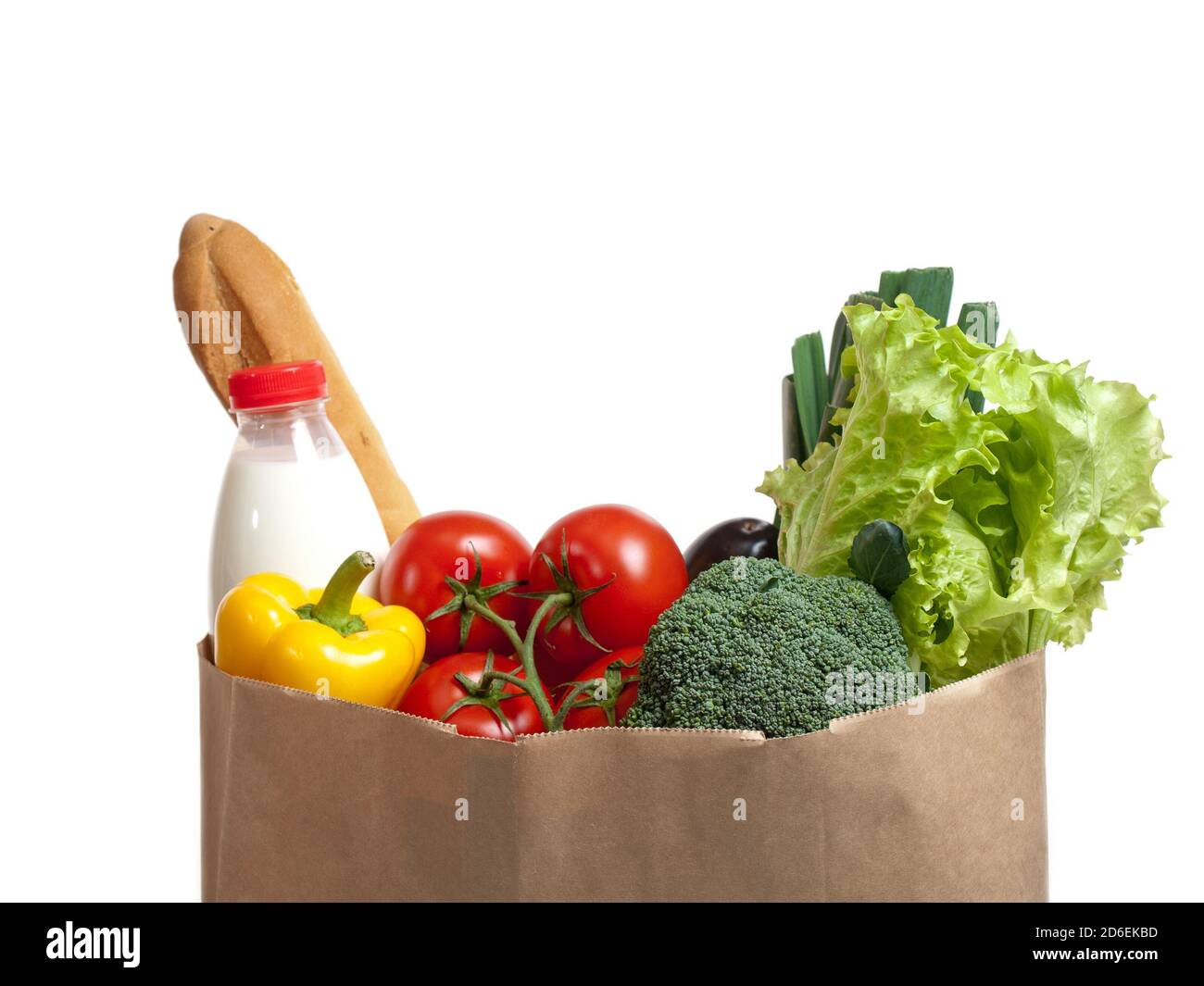 Paper bag full of food Stock Photo - Alamy