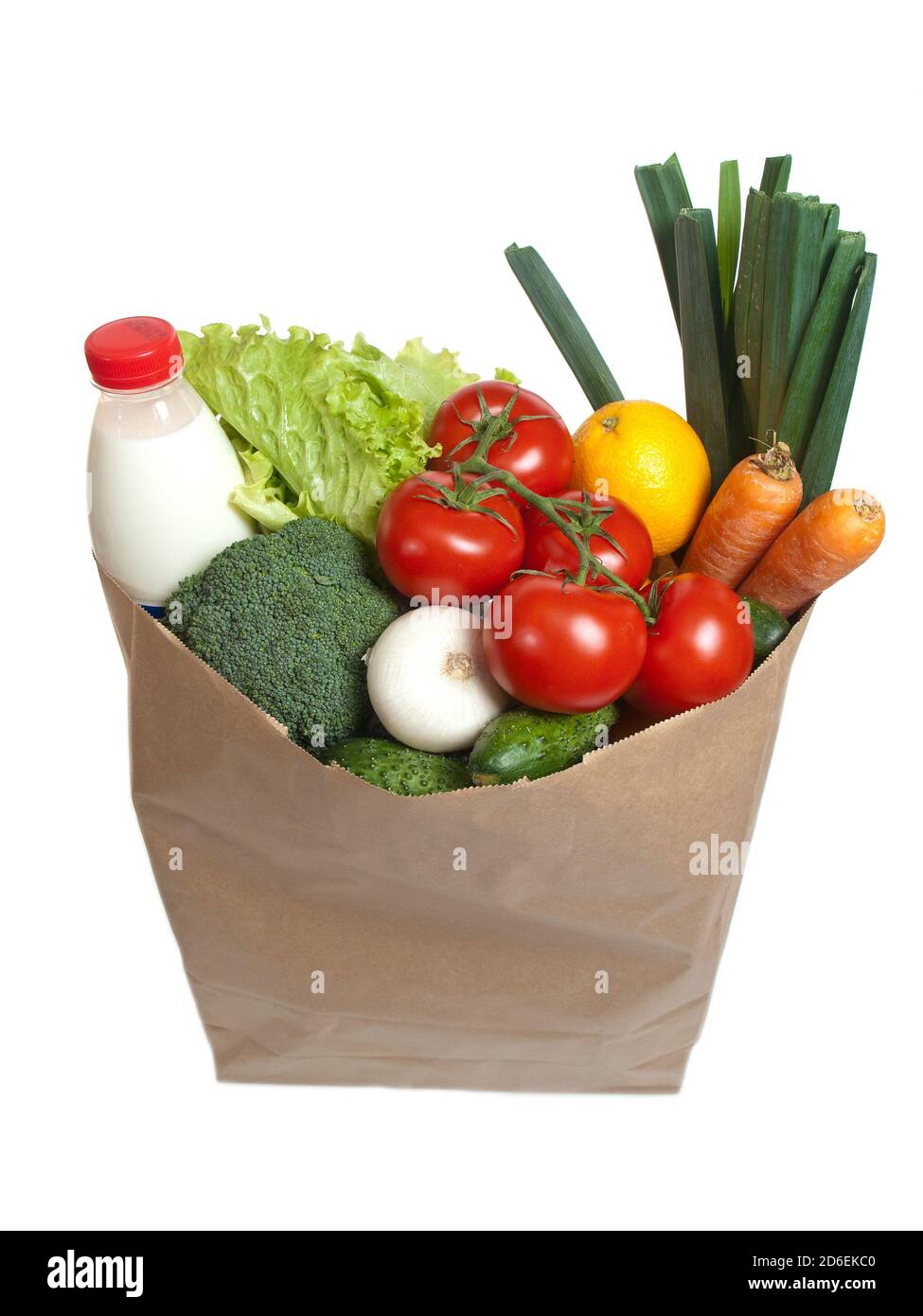 Bag full of vegetables, isolated on white Stock Photo - Alamy