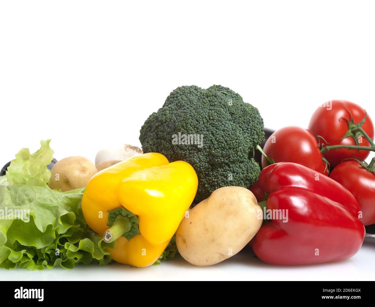 Large group of fresh vegetables on white background Stock Photo - Alamy