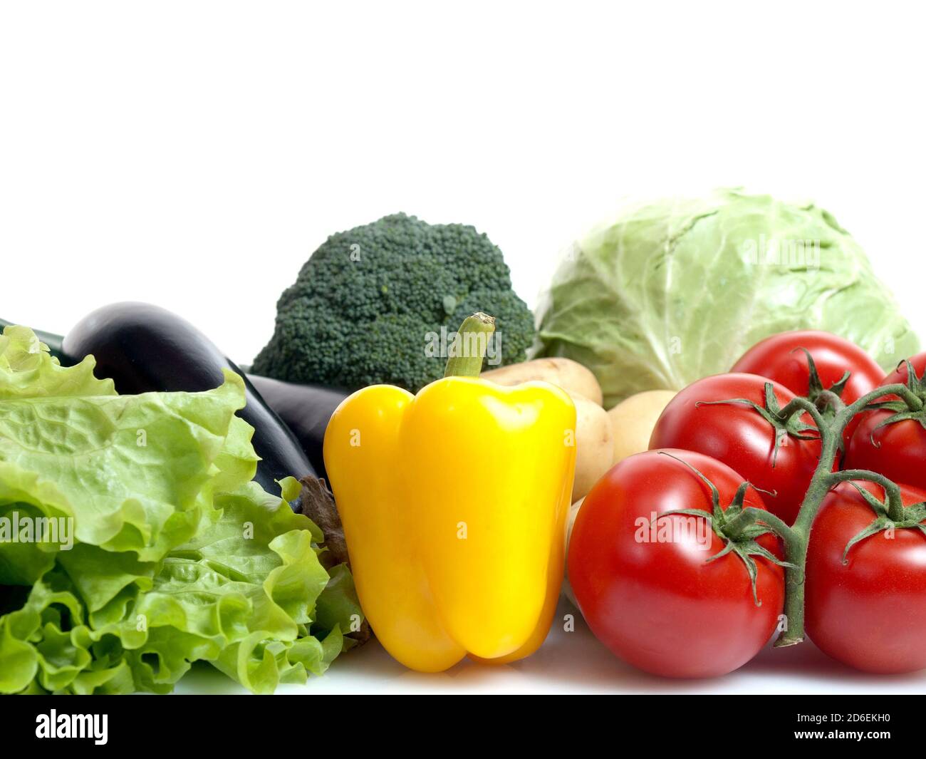 Large group of fresh vegetables on white background Stock Photo - Alamy