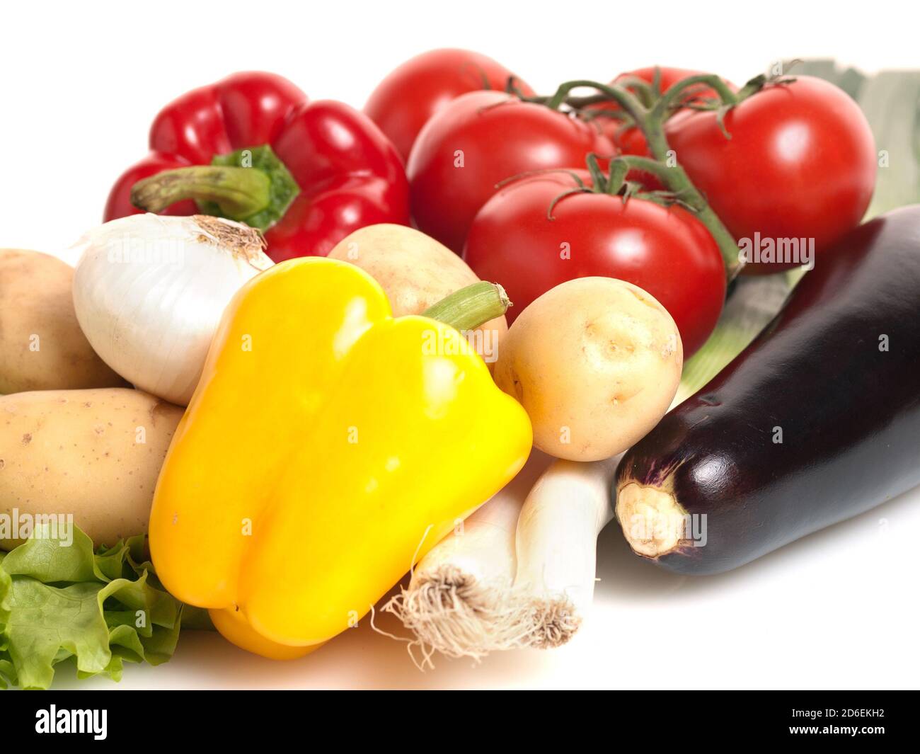 Large group of fresh vegetables on white background Stock Photo - Alamy