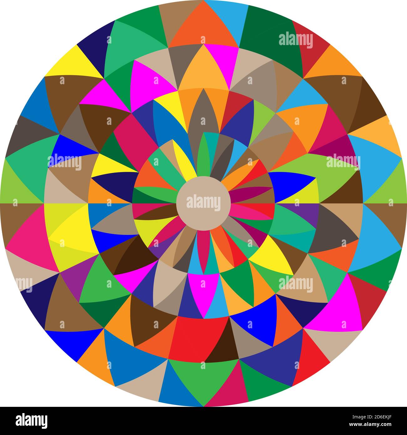 Geometric flower shape with alternating petals. Radial, radiating ...