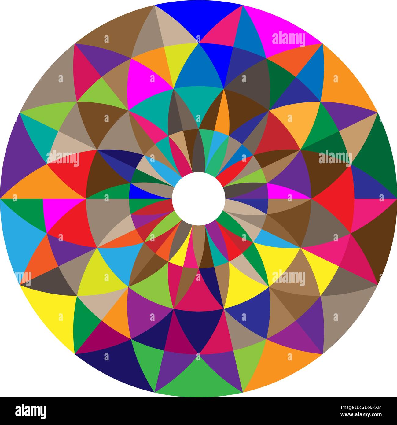 Geometric flower shape with alternating petals. Radial, radiating ...