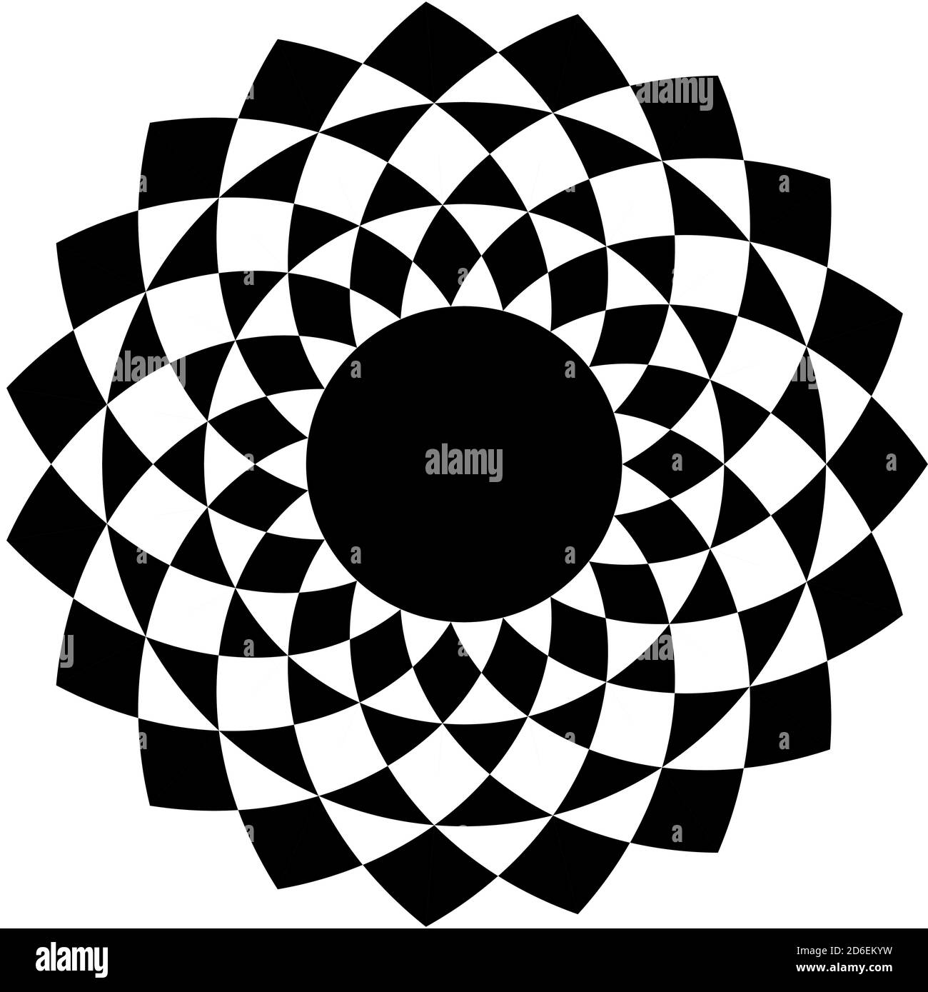 Geometric flower shape with alternating petals. Radial, radiating ...