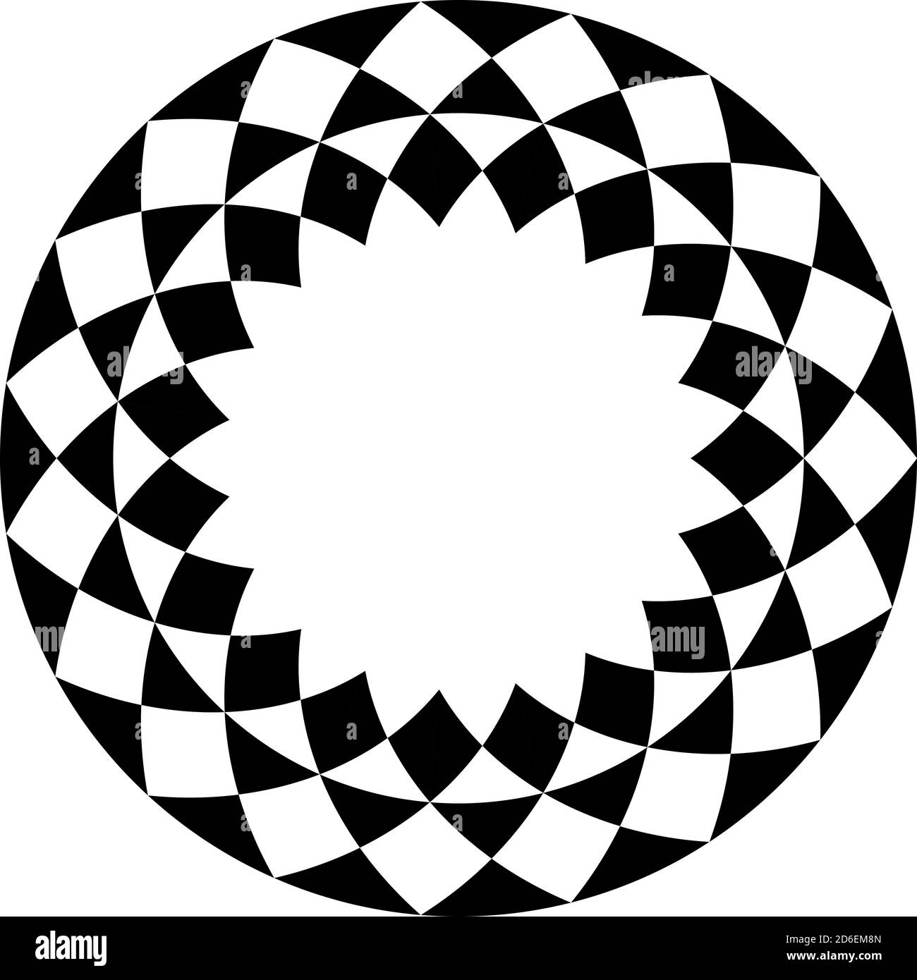 Geometric flower shape with alternating petals. Radial, radiating ...