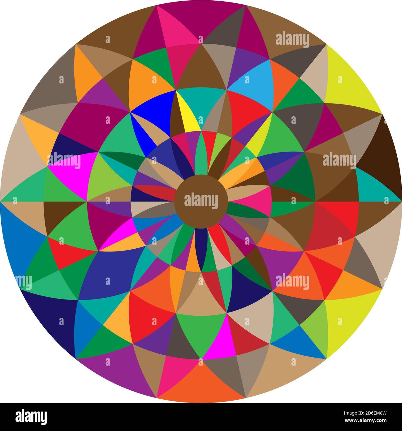 Geometric flower shape with alternating petals. Radial, radiating ...