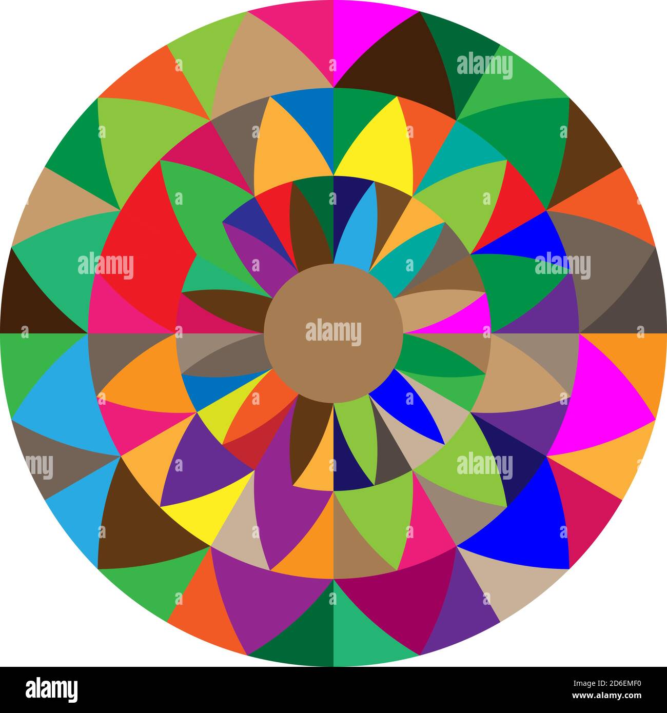 Geometric flower shape with alternating petals. Radial, radiating ...
