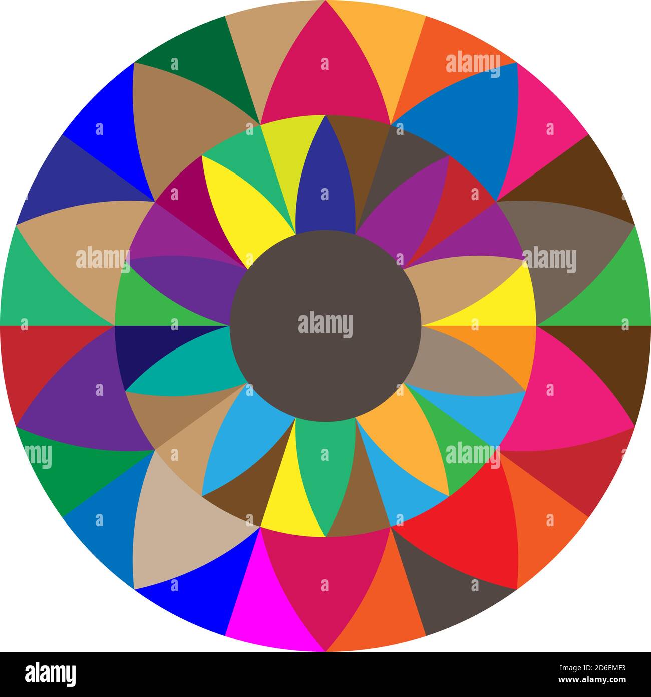 Geometric flower shape with alternating petals. Radial, radiating ...