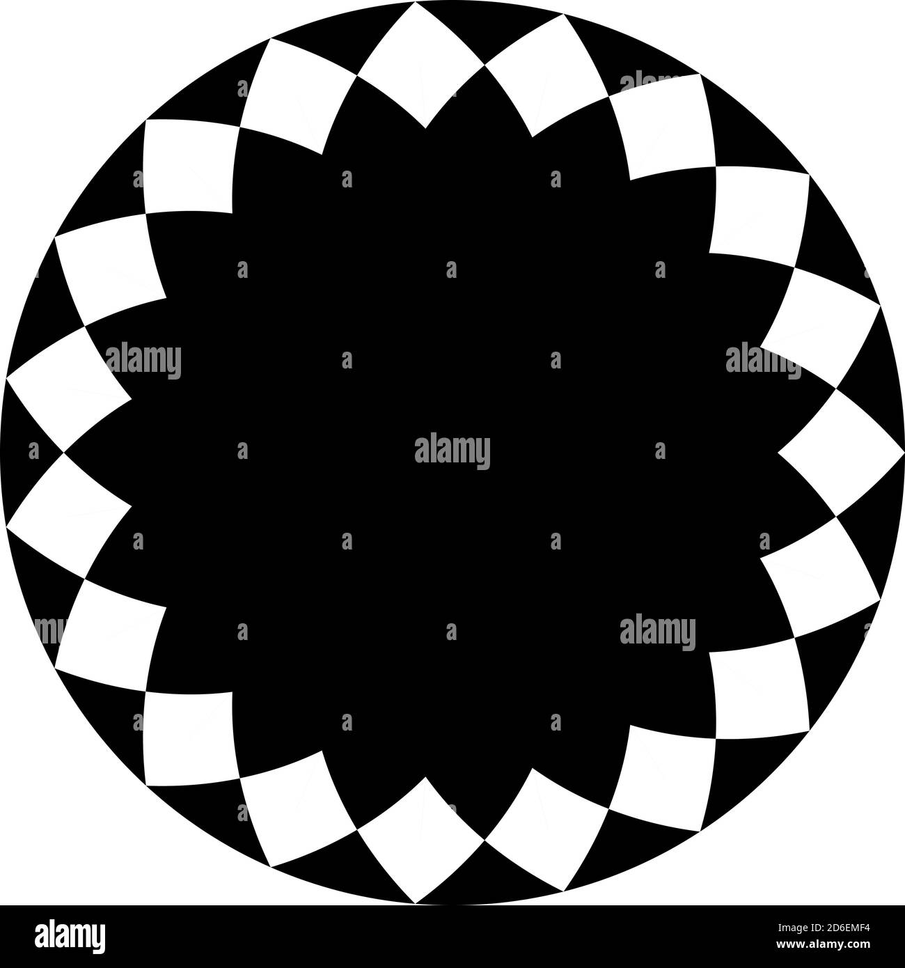 Geometric flower shape with alternating petals. Radial, radiating ...