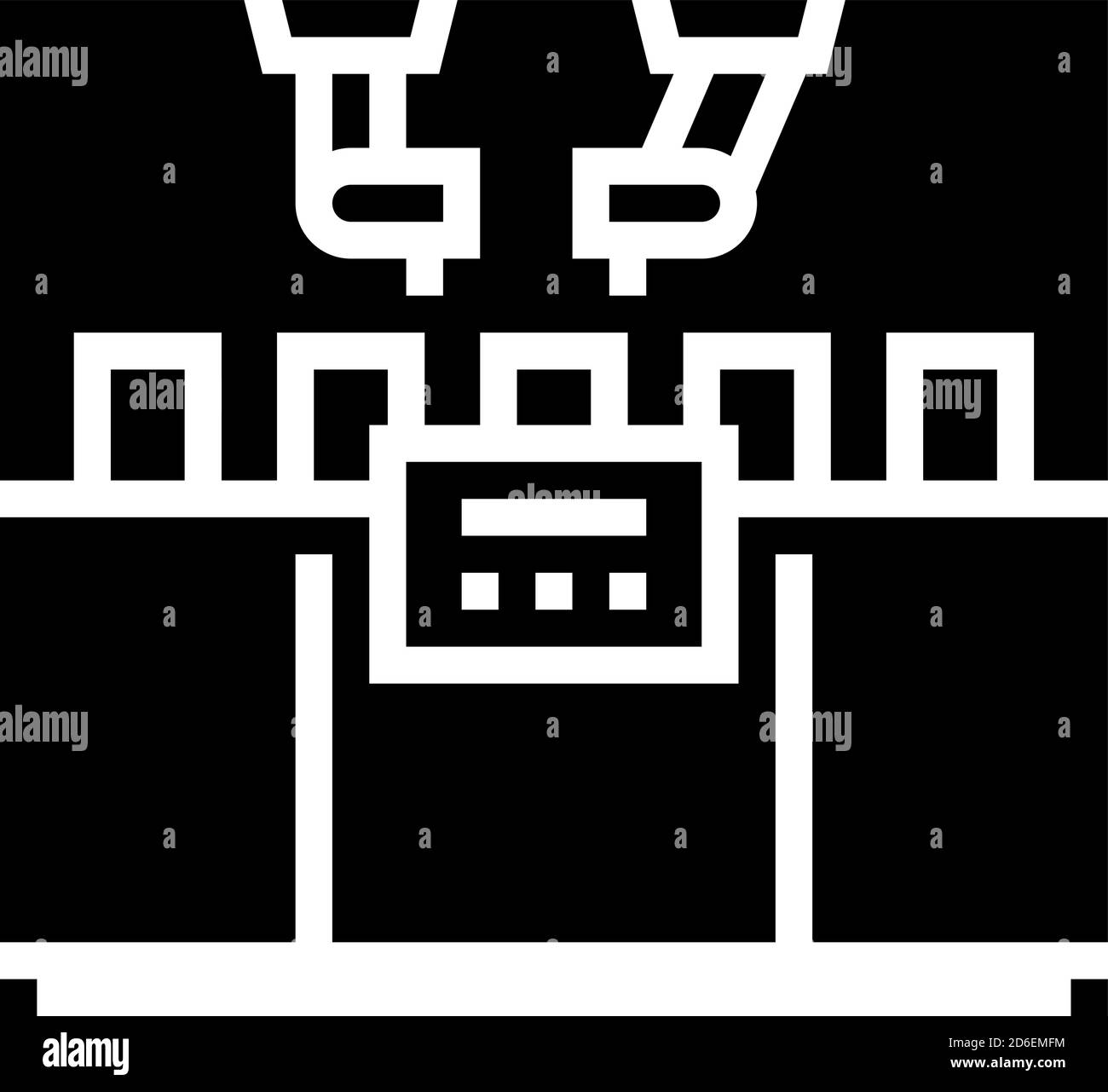 medical manufacturing pills equipment glyph icon vector illustration ...