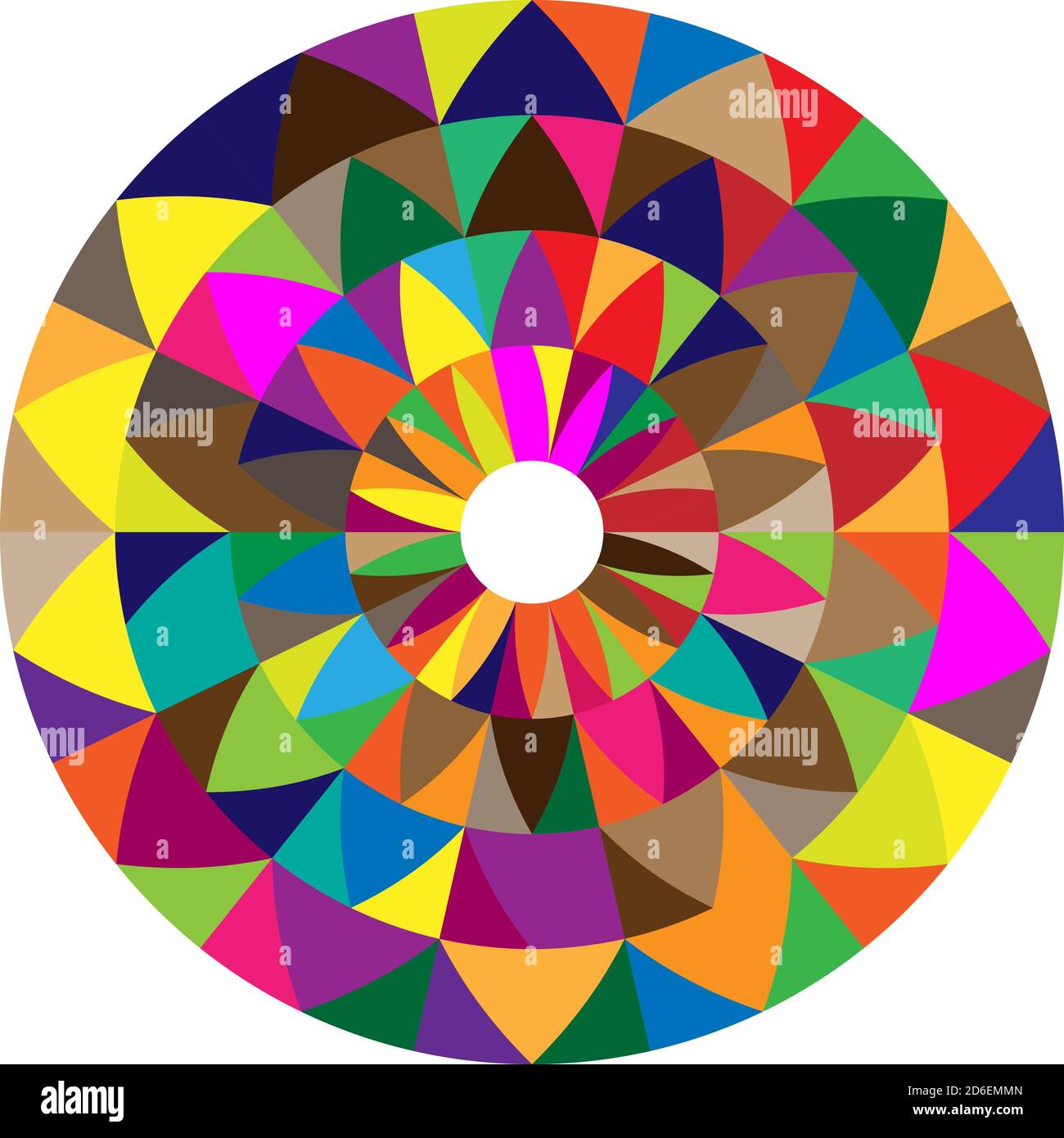 Geometric flower shape with alternating petals. Radial, radiating ...