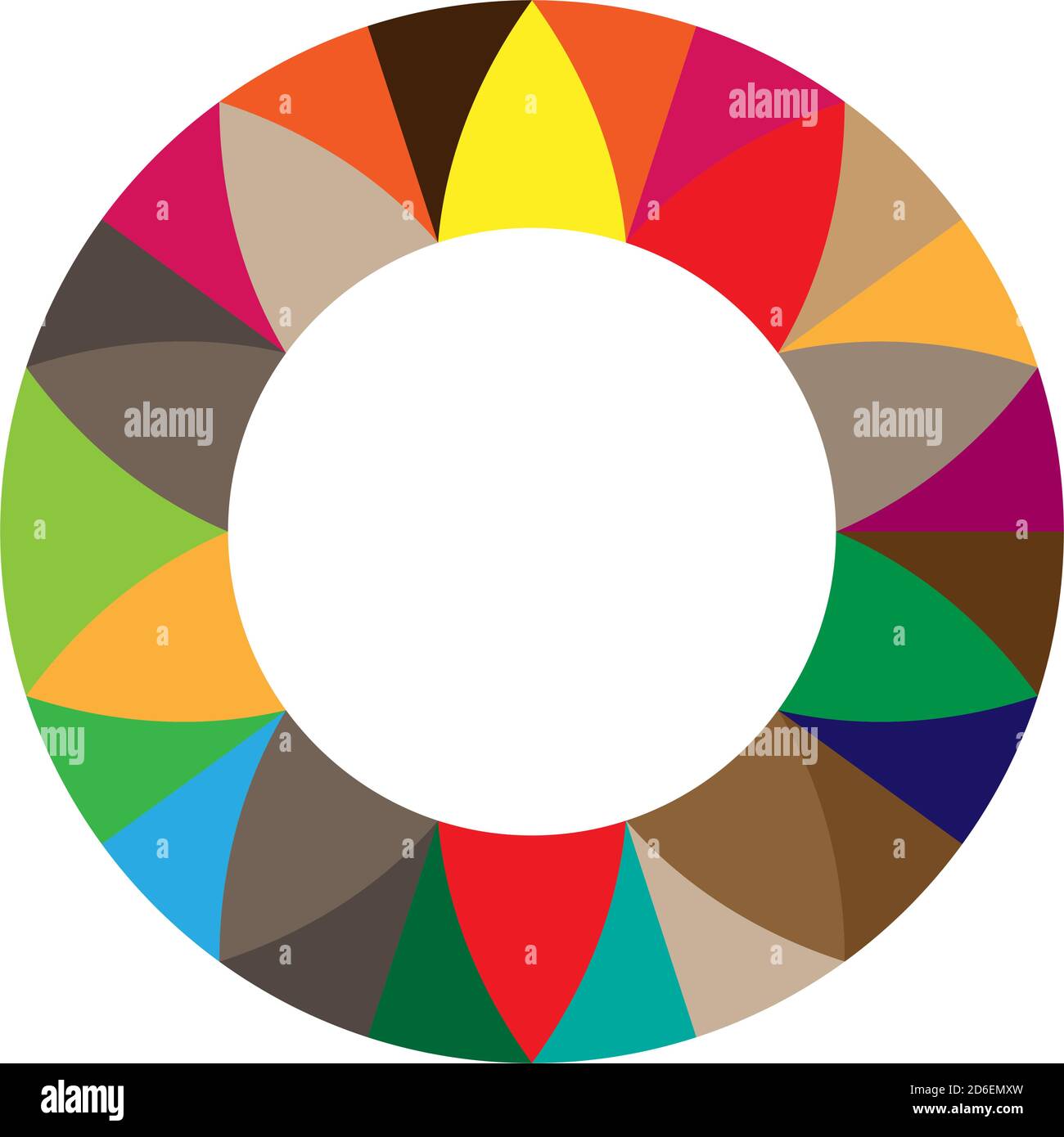 Geometric flower shape with alternating petals. Radial, radiating ...