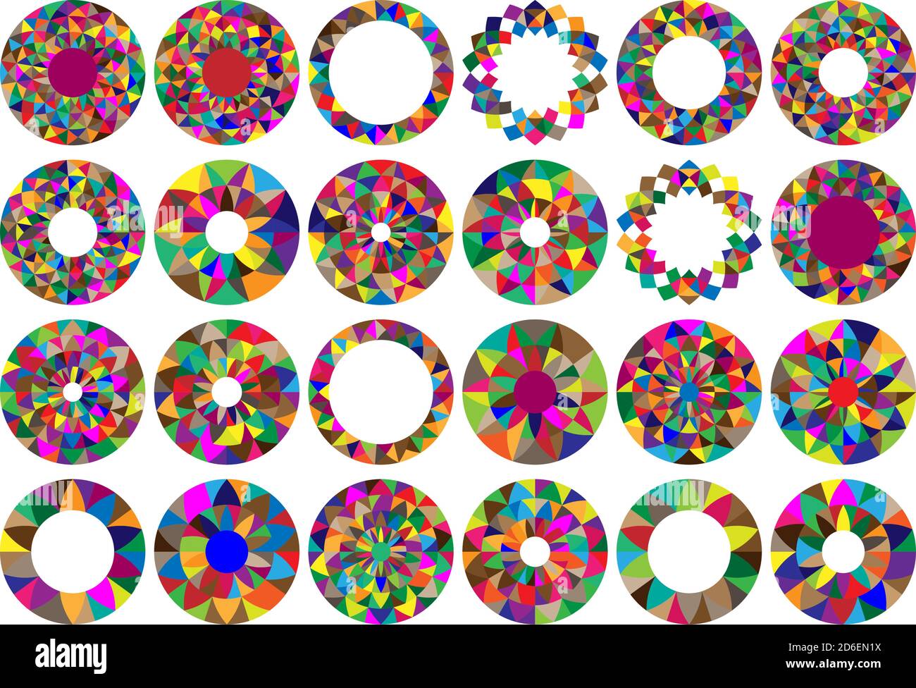 Geometric flower shape with alternating petals. Radial, radiating ...