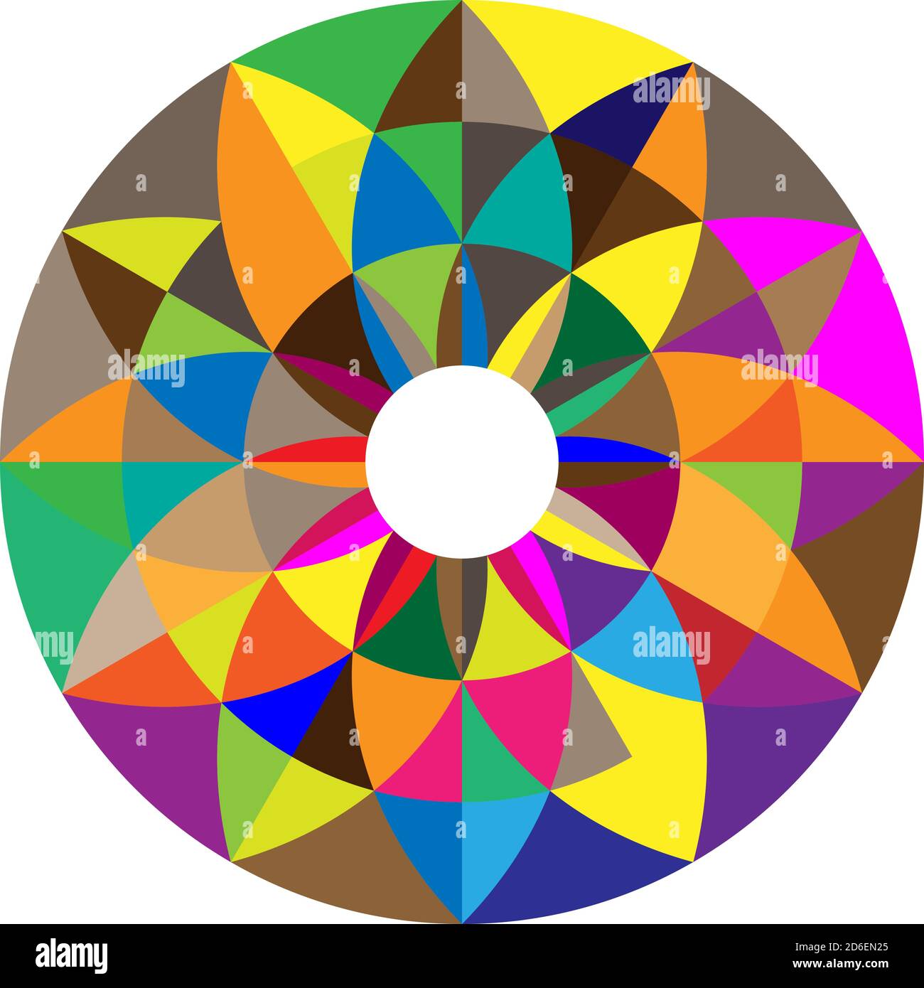 Geometric flower shape with alternating petals. Radial, radiating ...