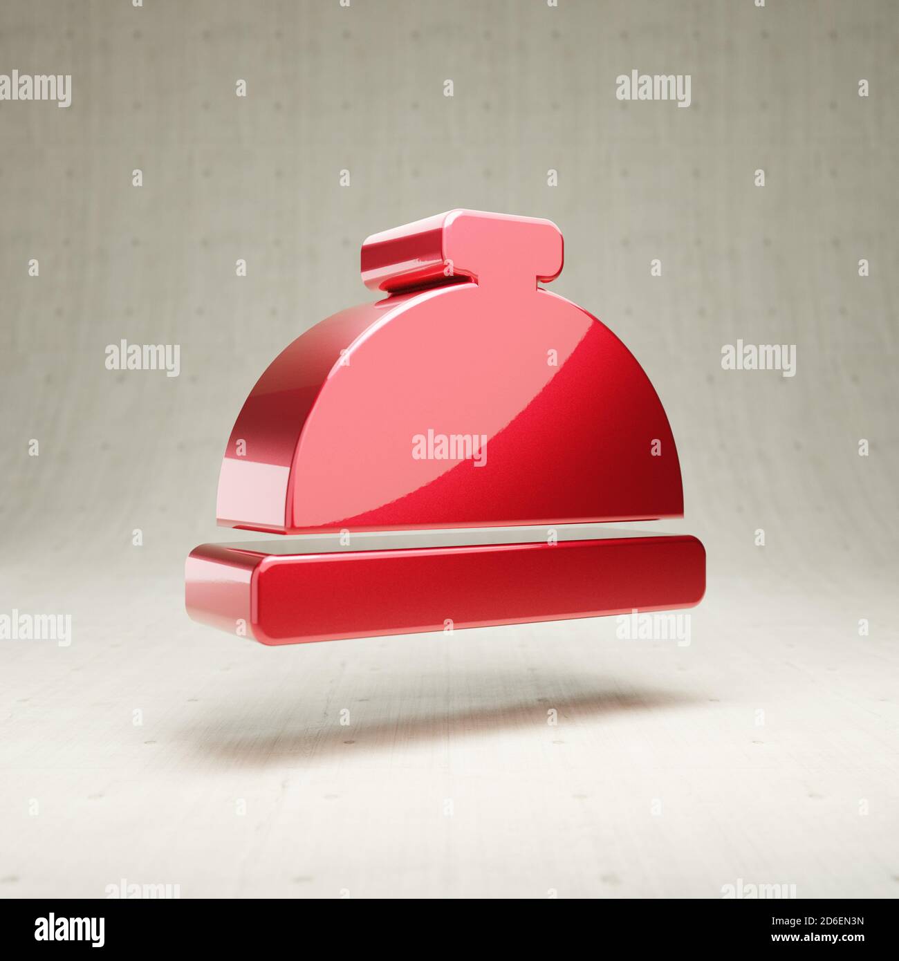 Concierge Bell icon. Gold glossy Concierge Bell symbol isolated on ...