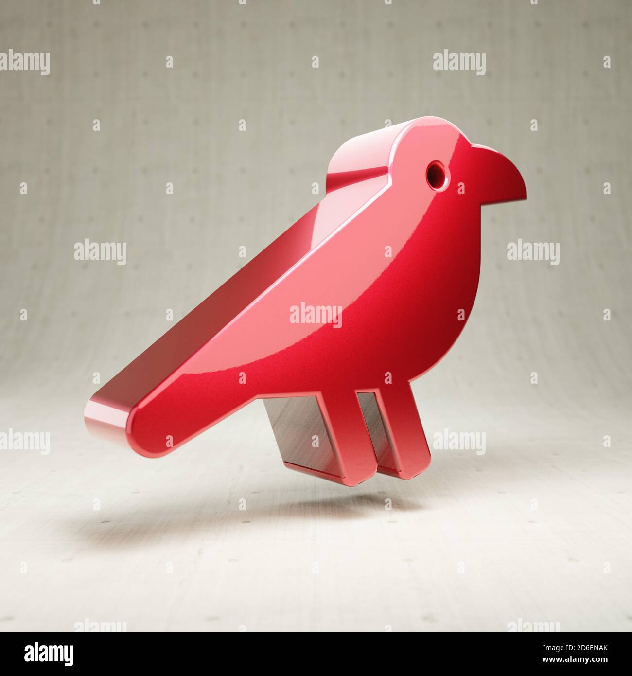 Crow icon. Gold glossy Crow symbol isolated on white concrete ...