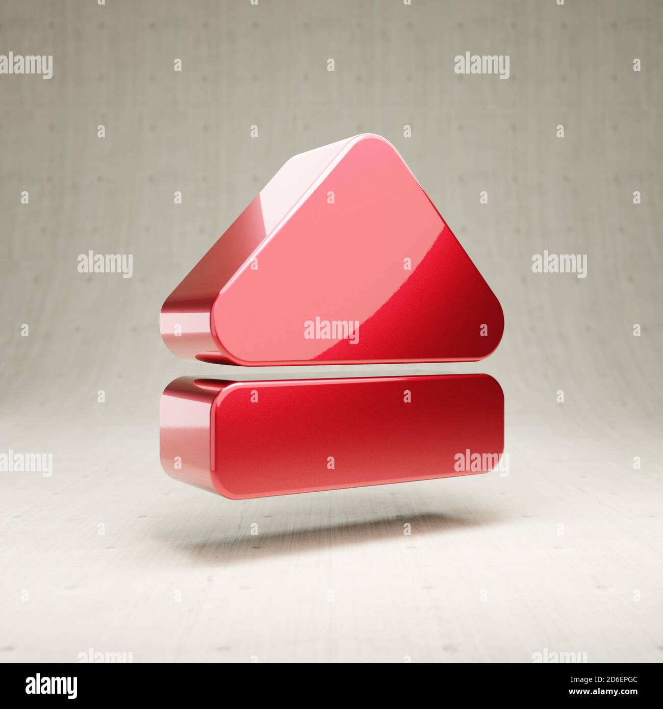 Eject icon. Gold glossy Eject symbol isolated on white concrete ...