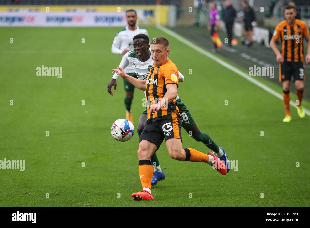 Greg Doherty (33) of Hull City goes to cross the ball into the penalty ...