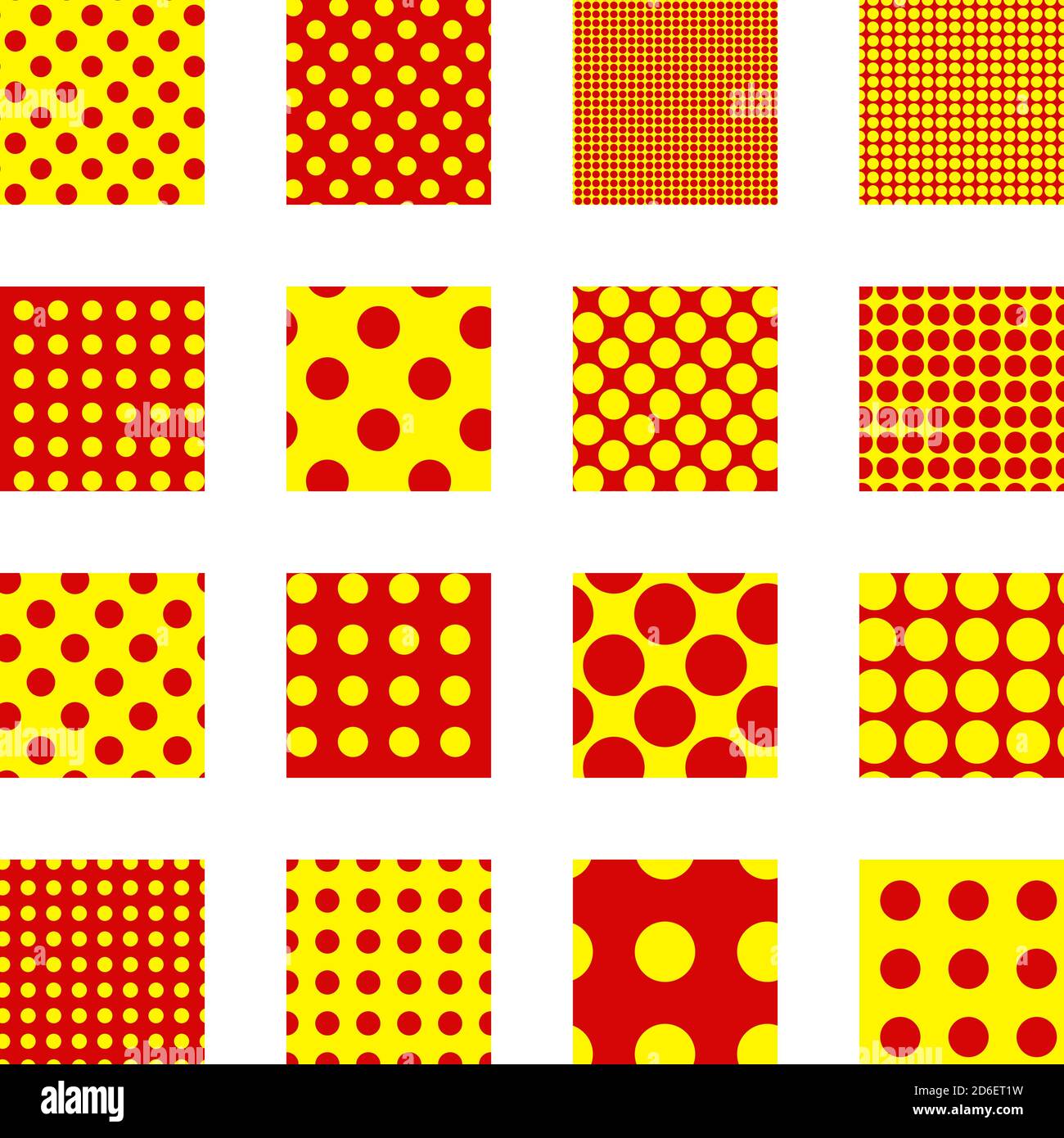 Pop-art, pointillist-pointillism seamless red, yellow circles, dots ...