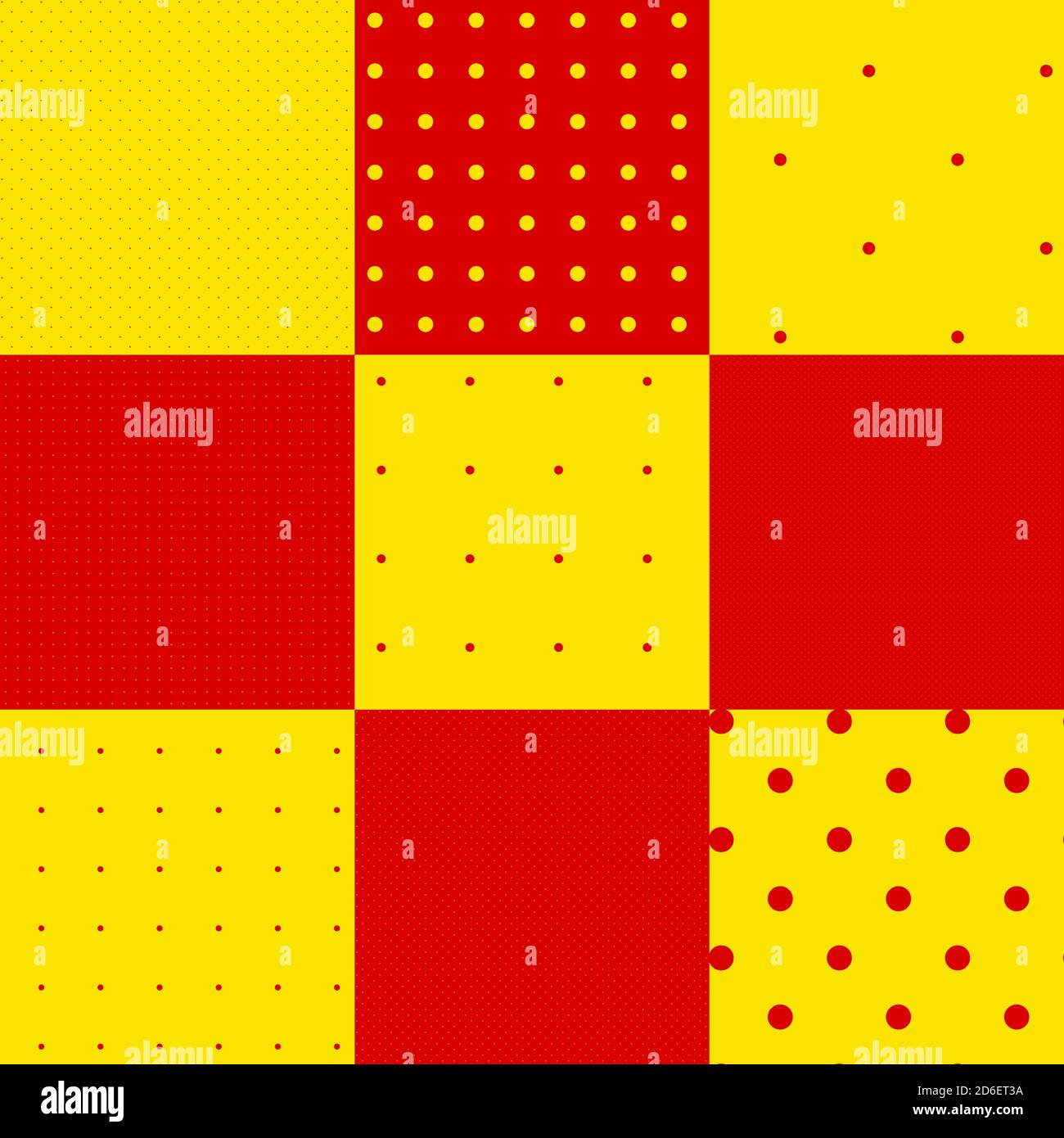 Pop-art, pointillist-pointillism seamless red, yellow circles, dots ...