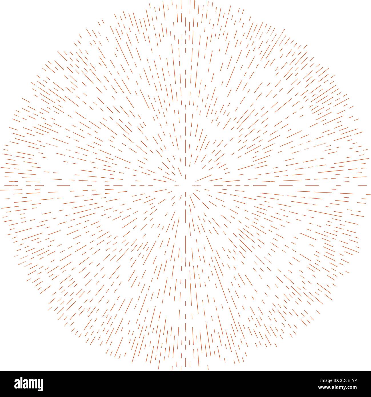 Radial, radiating lines abstract burst element. Concentric whirligig ...