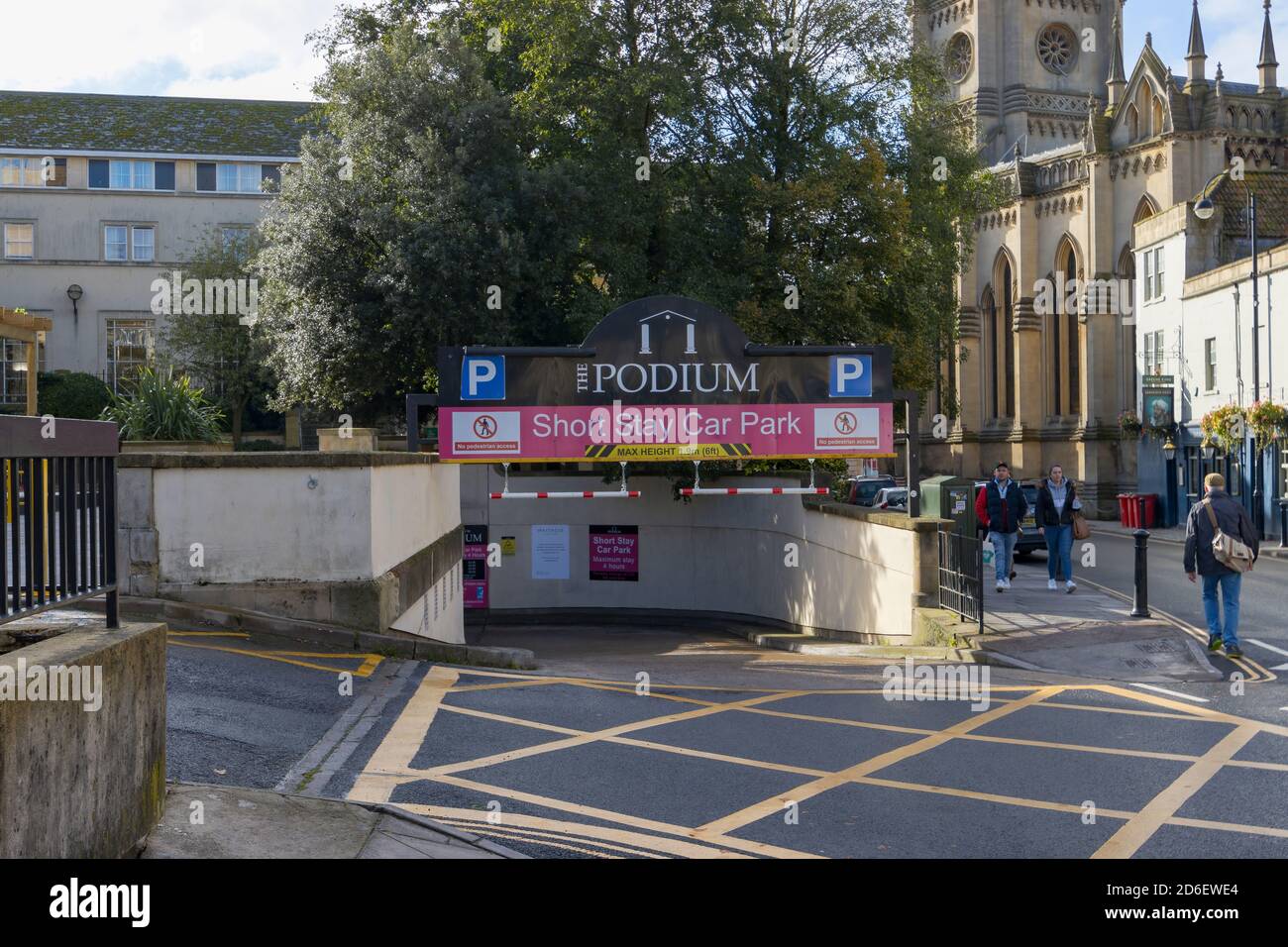 The entrance ramp down into the underground Podium Car Park, Walcot St ...