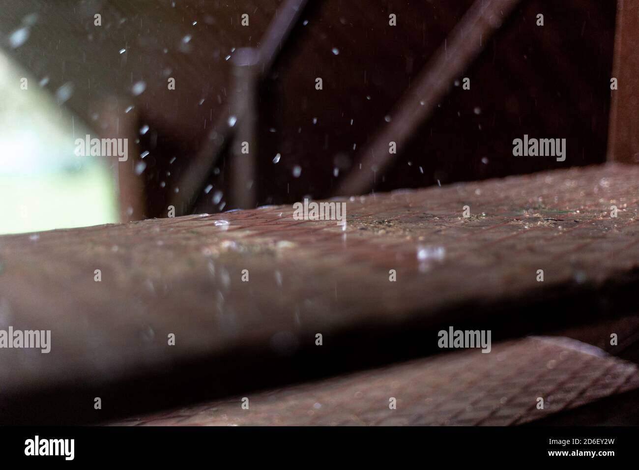 Raindrops dripping on the steps Stock Photo - Alamy