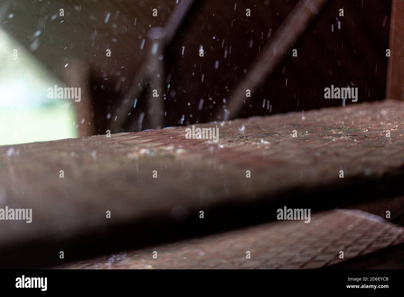 Raindrops dripping on the steps Stock Photo - Alamy