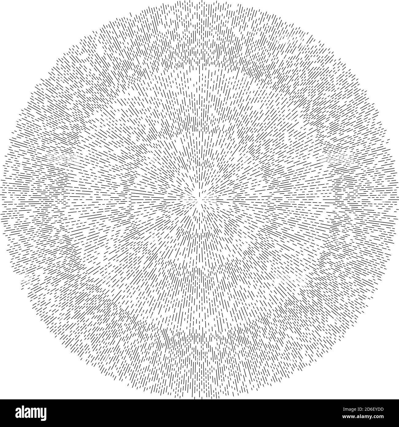 Radial, radiating lines abstract burst element. Concentric whirligig ...